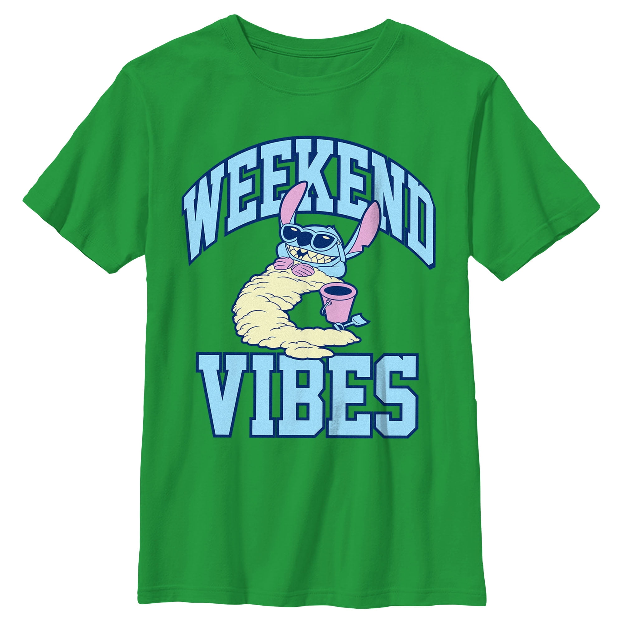 Boy's Lilo & Stitch Weekend Vibes Graphic Tee Kelly Green X Large ...
