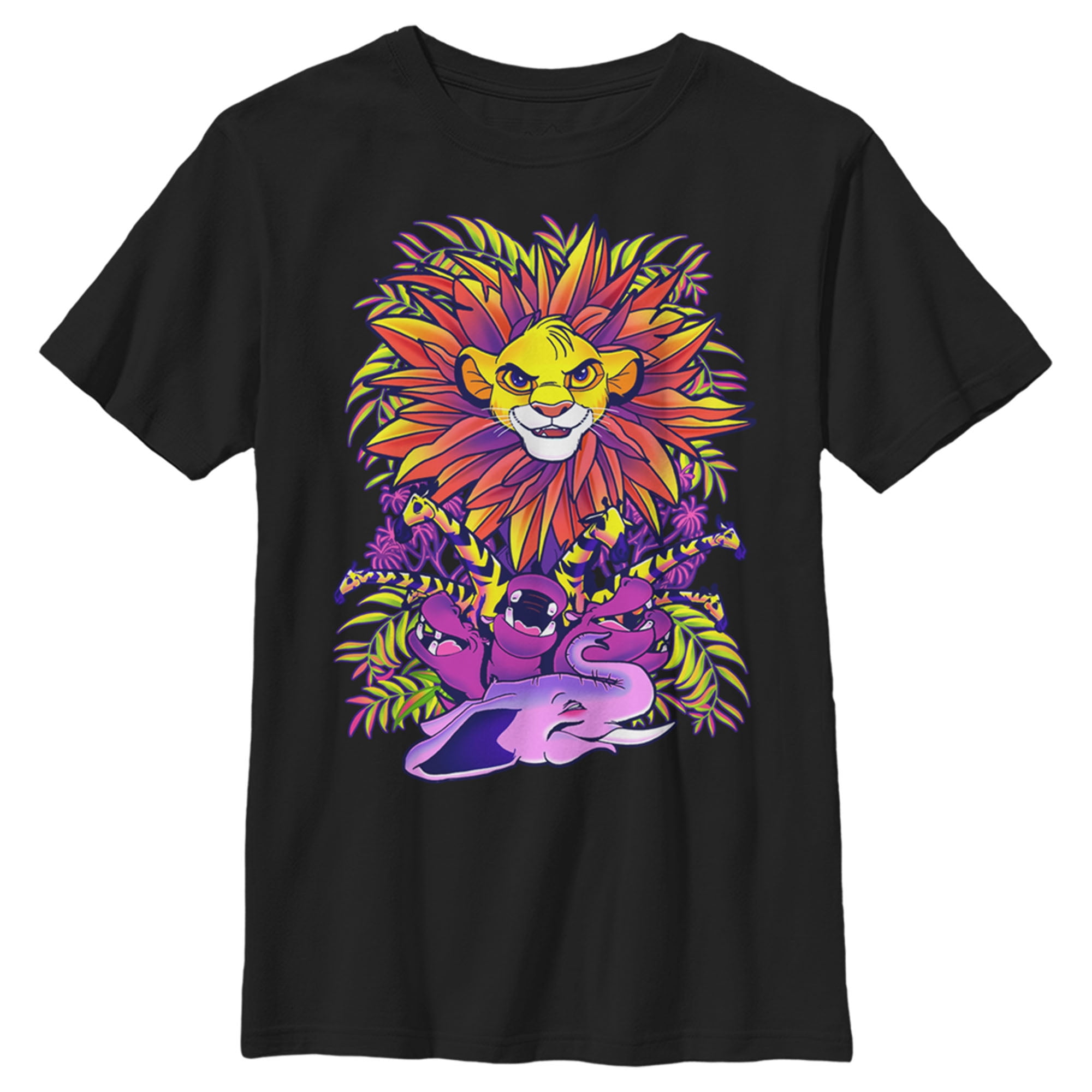 Boy's Lion King Simba Jungle Parade Graphic Tee Black Medium - Walmart.com