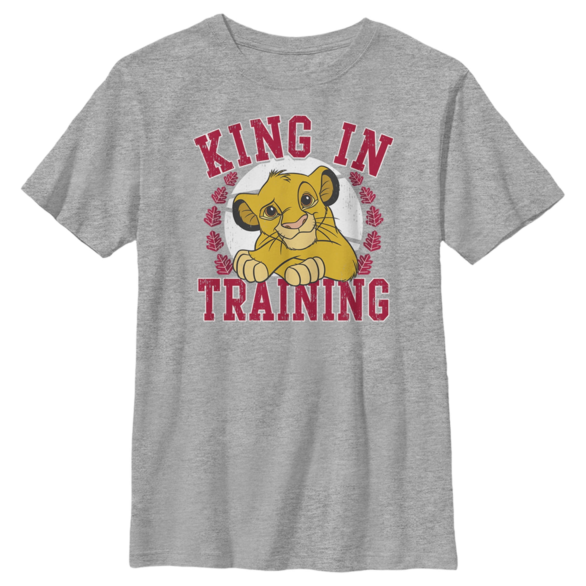 Boy's Lion King Simba King in Training Graphic Tee Athletic Heather ...