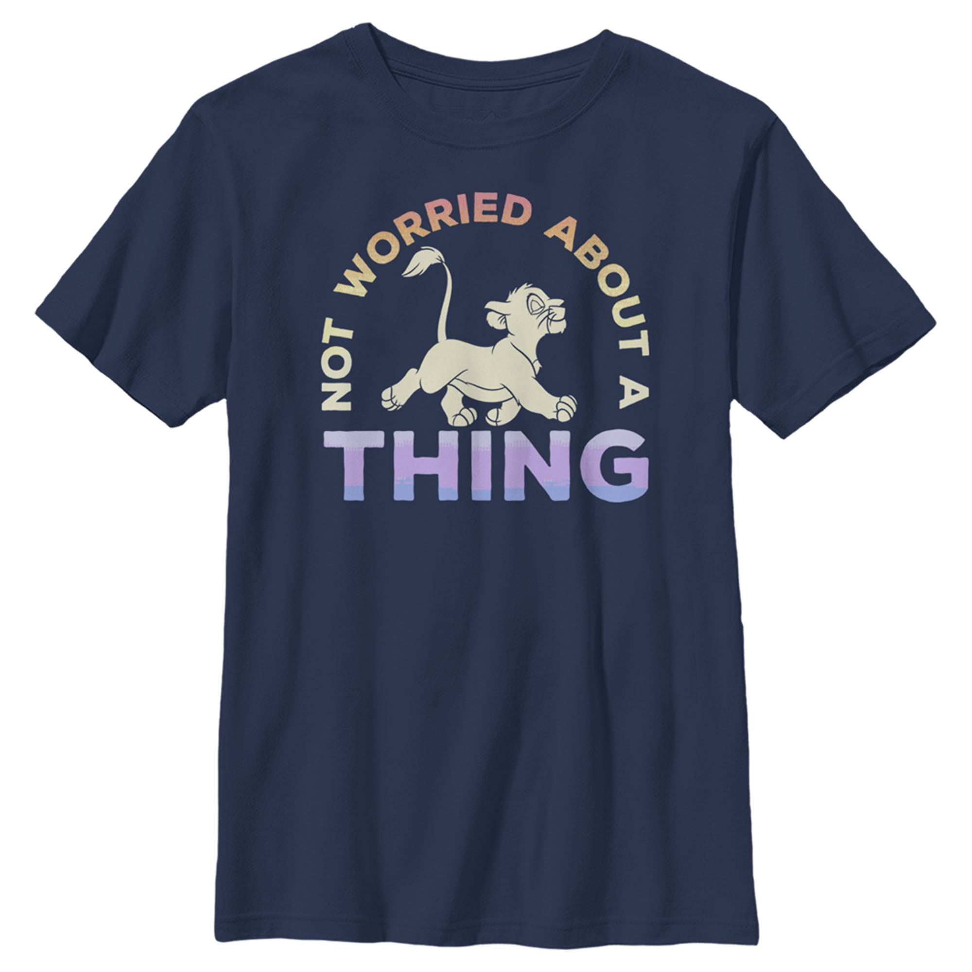 Boy's Lion King Simba Not Worried Bout a Thing Graphic Tee Navy Blue ...