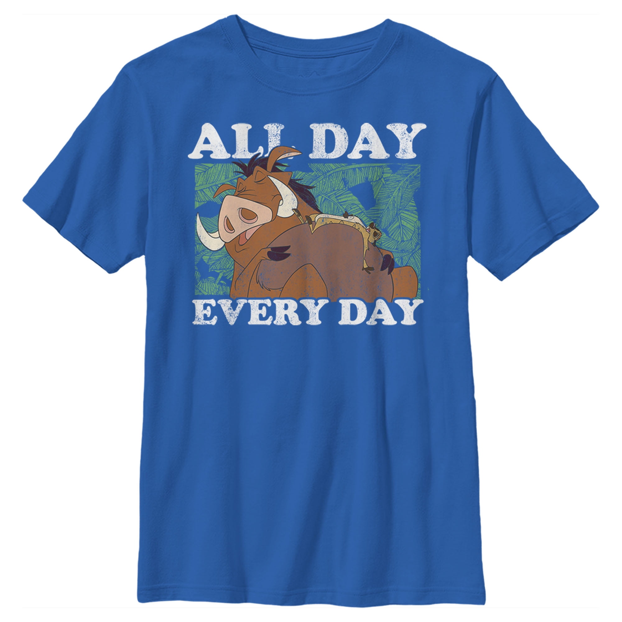 Boy's Lion King Timon And Pumbaa All Day Everyday Graphic Tee Royal ...