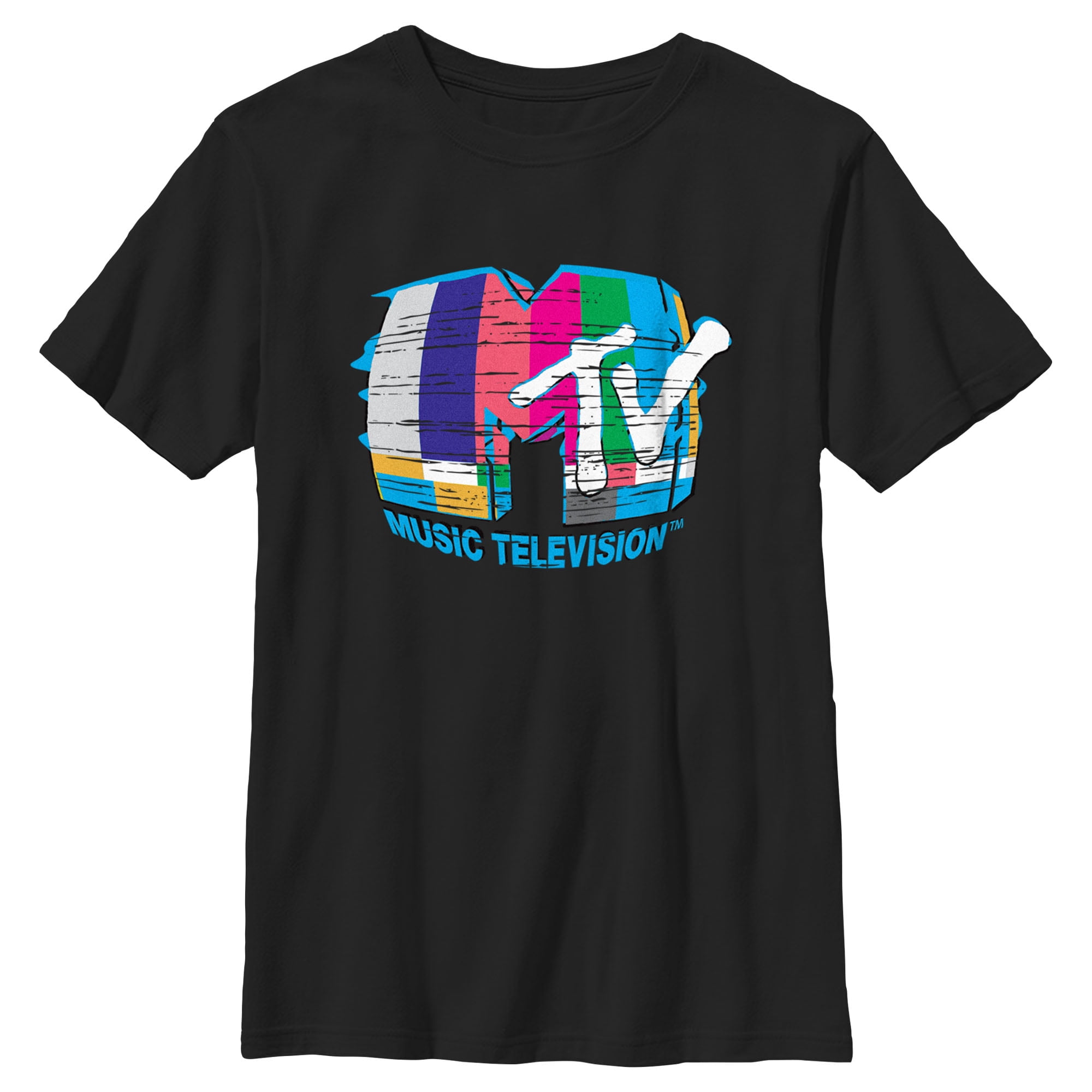 Boy's MTV Test Pattern Logo Graphic Tee Black Small - Walmart.com