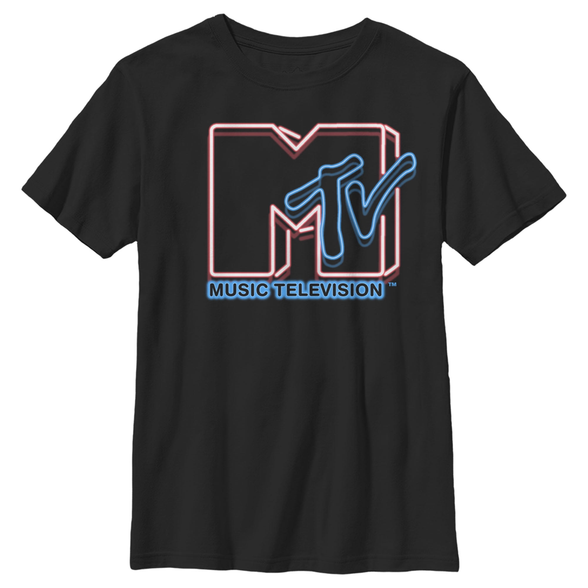 Boy's MTV Vision Doubled Logo Graphic Tee Black Small - Walmart ...
