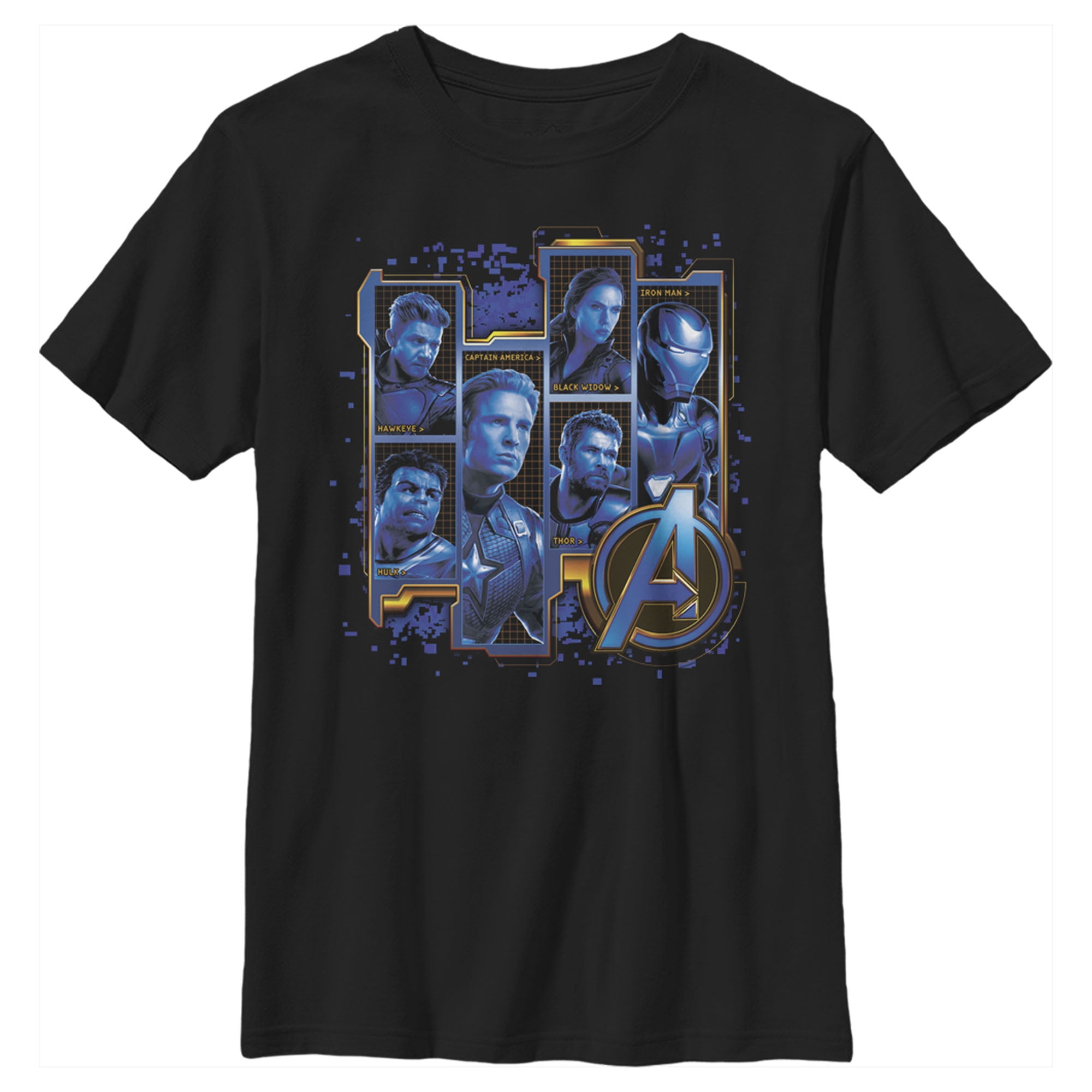 Boy's Marvel Avengers: Endgame Hero Tech Frames Graphic Tee Black ...
