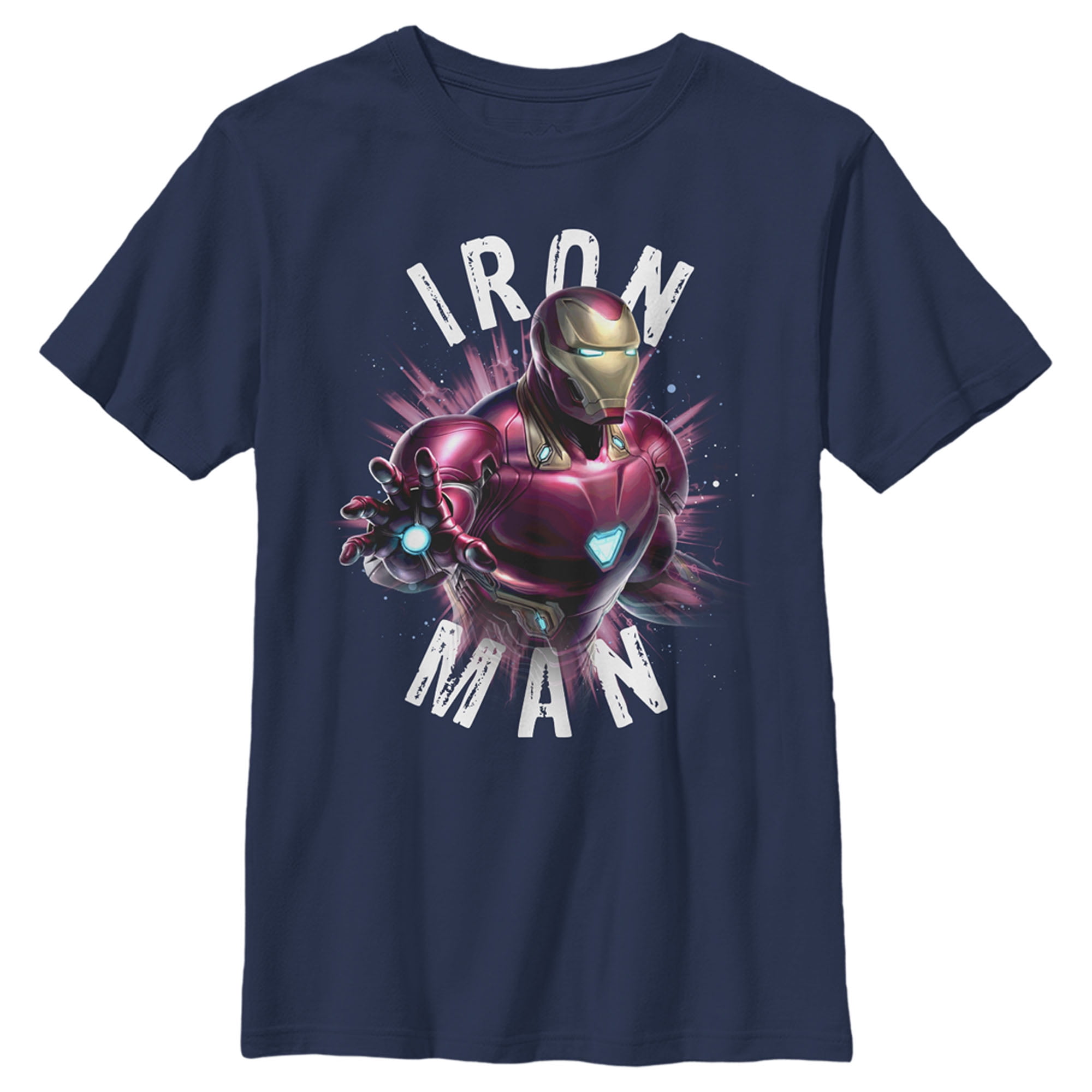 Boy's Marvel Avengers Endgame Iron Man Space Poster Graphic Tee Navy ...
