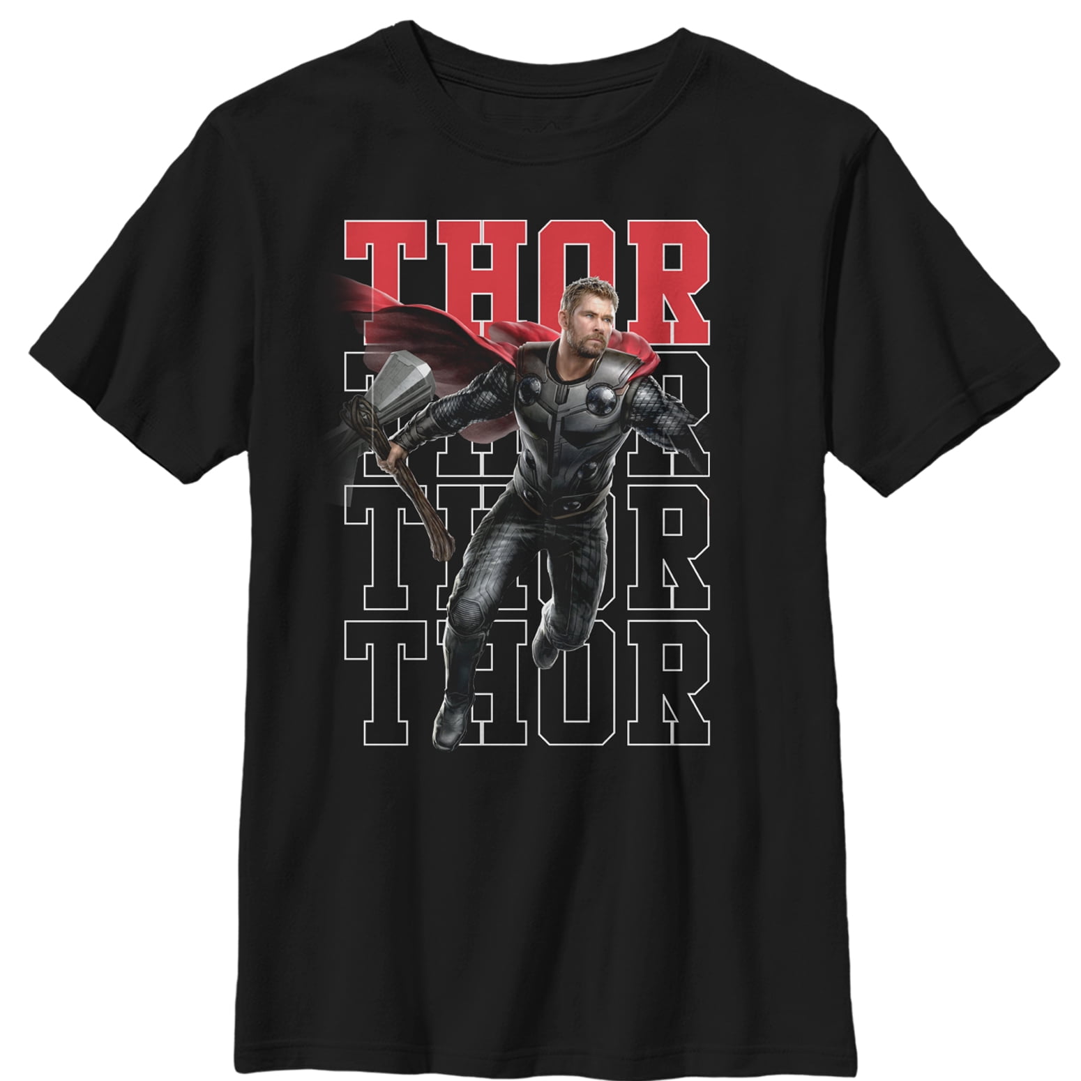 Boy's Marvel Avengers: Endgame Thor Repeat Graphic Tee Black Large ...