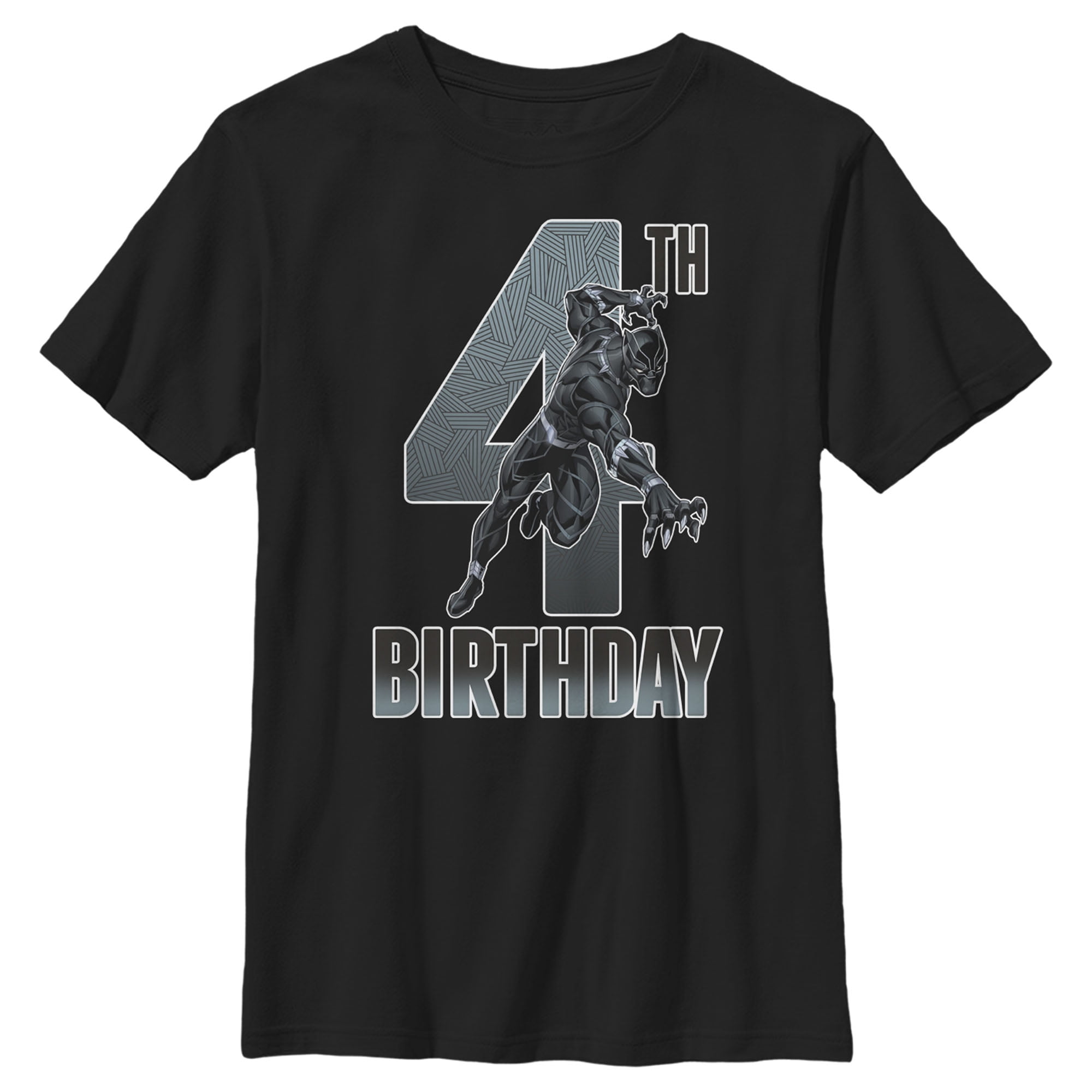 Boy's Marvel Black Panther Action Pose 4th Birthday Graphic T-Shirt ...