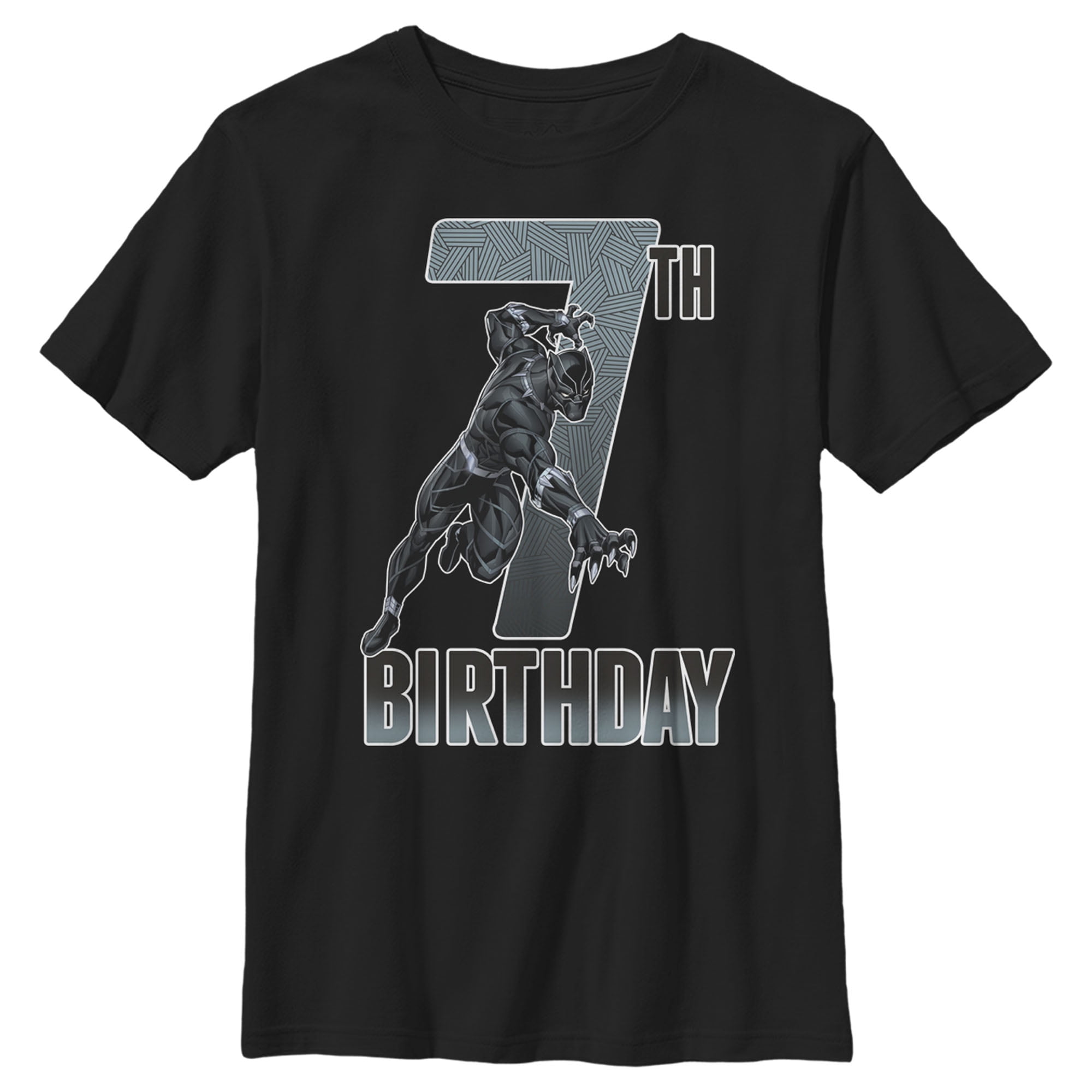 Boy's Marvel Black Panther Action Pose 7th Birthday Graphic T-Shirt ...