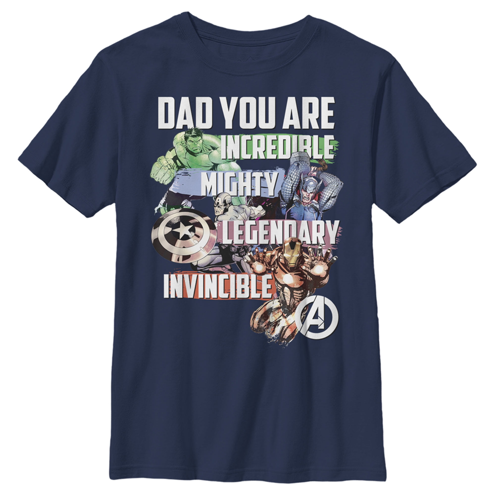 Boy's Marvel Dad You are Incredible Mighty Legendary Invincible Graphic ...