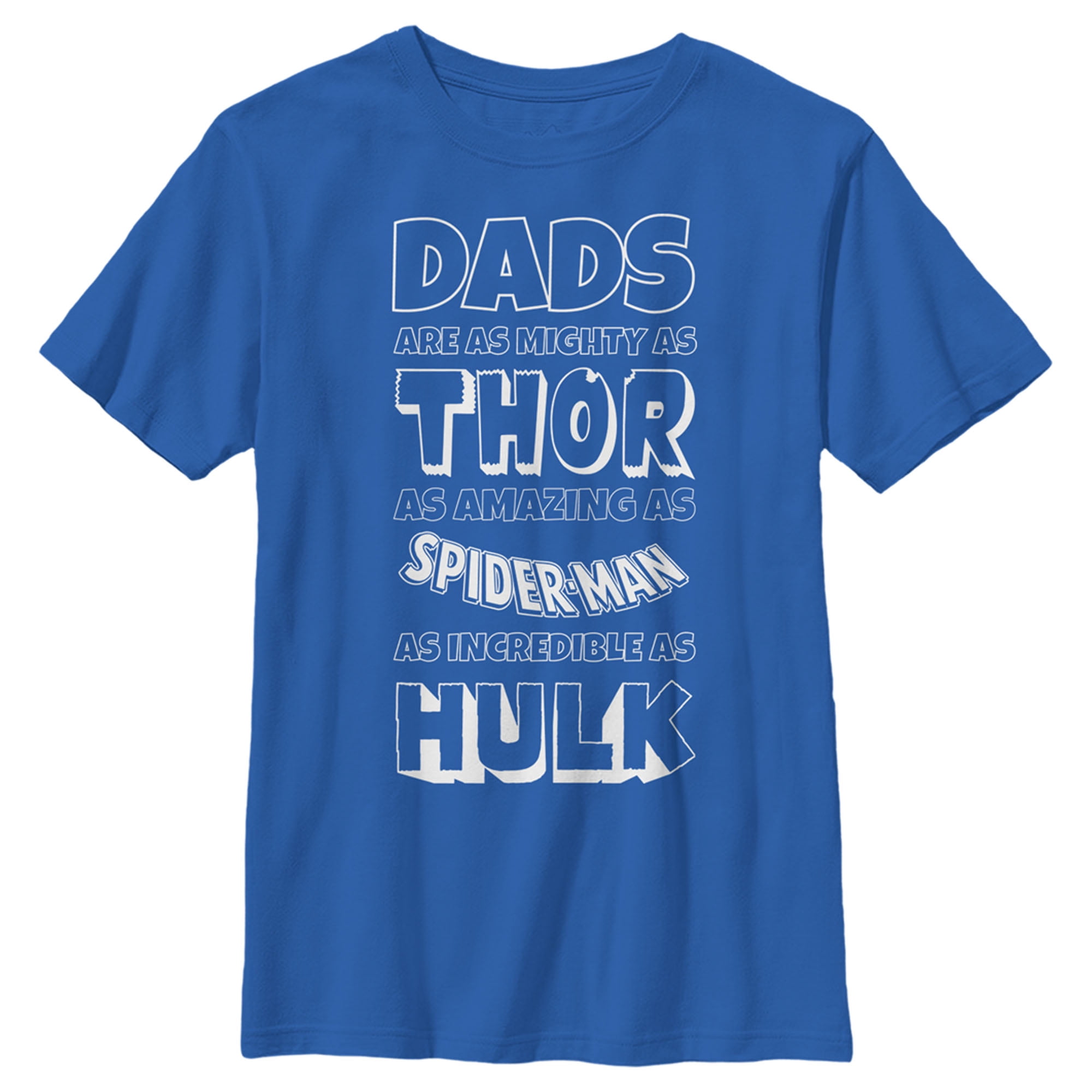 Boy's Marvel Father's Day Avengers Dad Traits Graphic Tee Royal Blue ...
