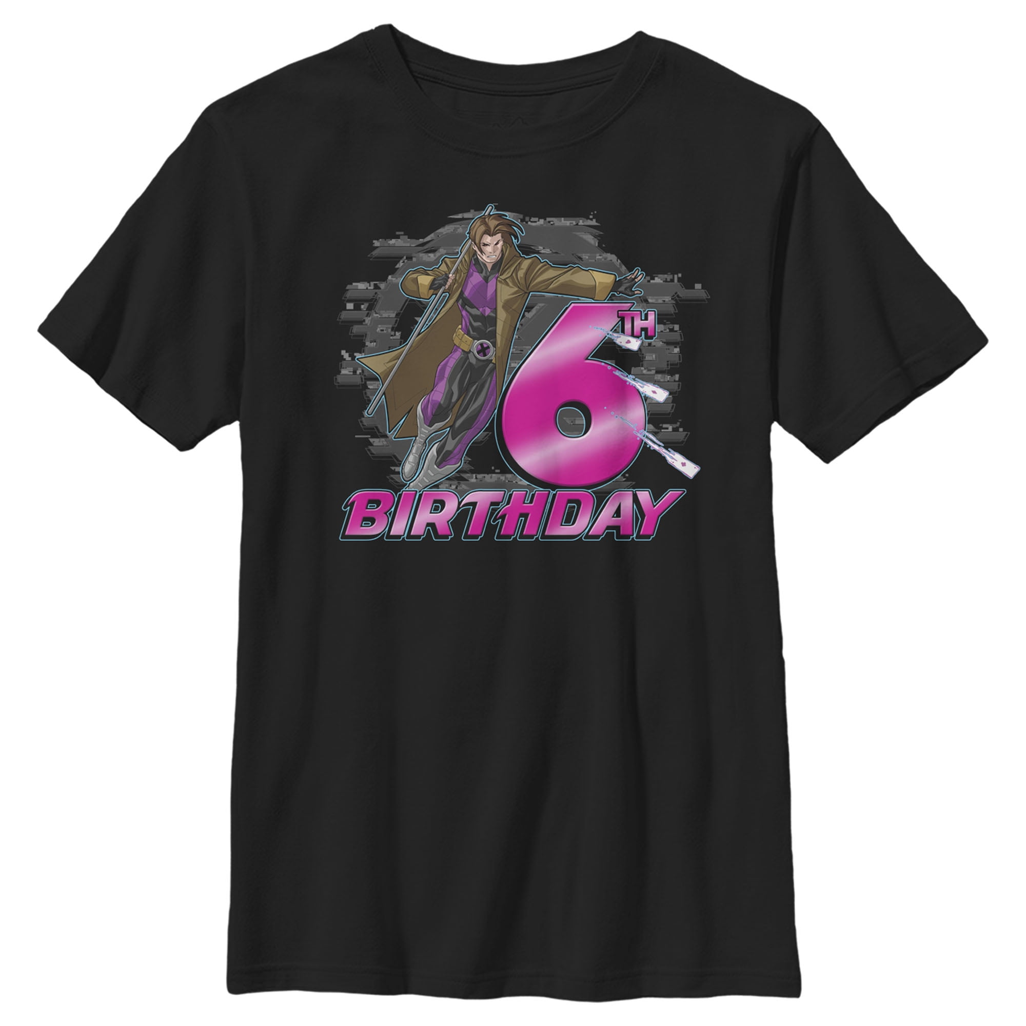 Boy's Marvel Gambit 6th Birthday Action Pose Graphic T-Shirt - Walmart.com