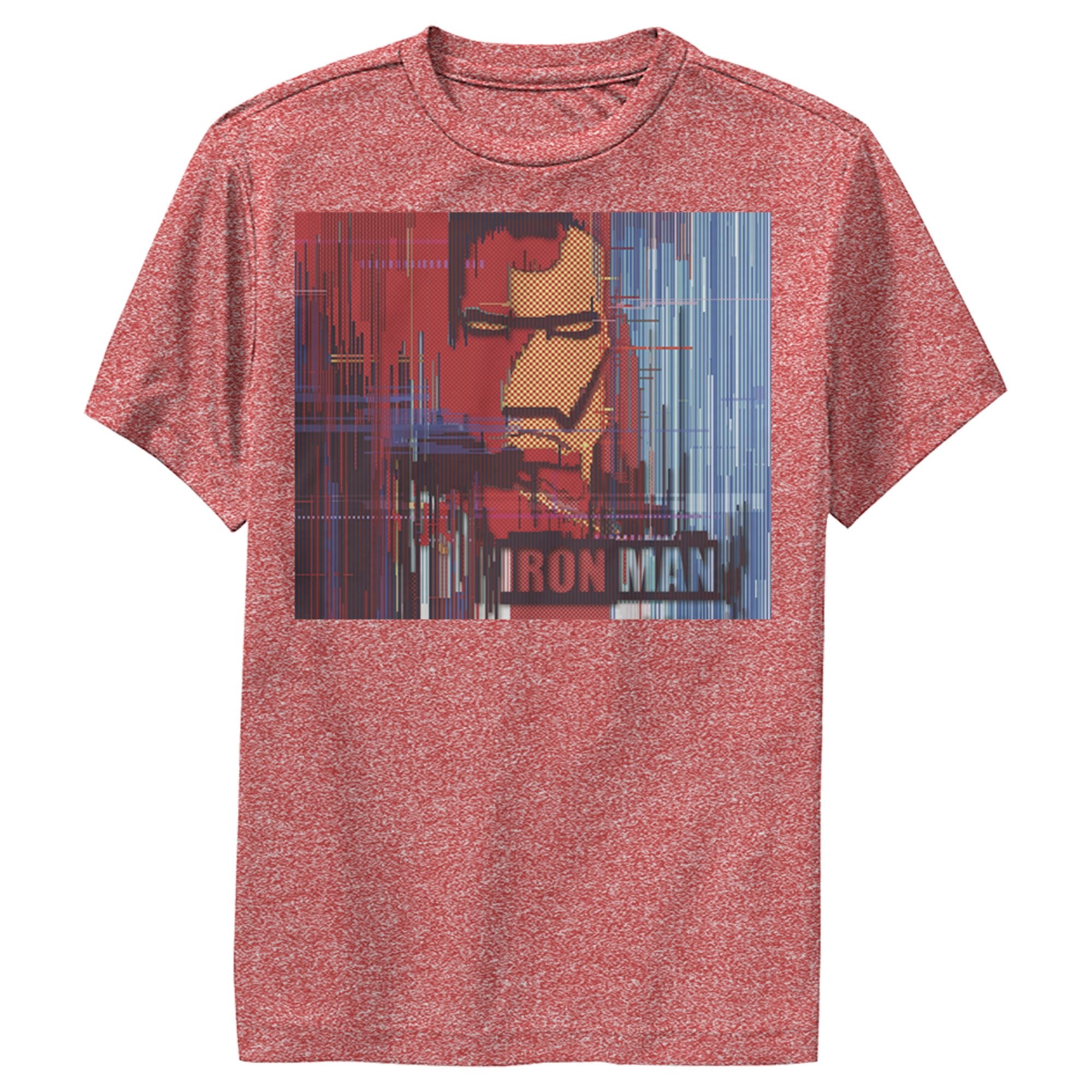 Boy's Marvel Iron Man Mural Performance Graphic Tee Red Heather Large ...