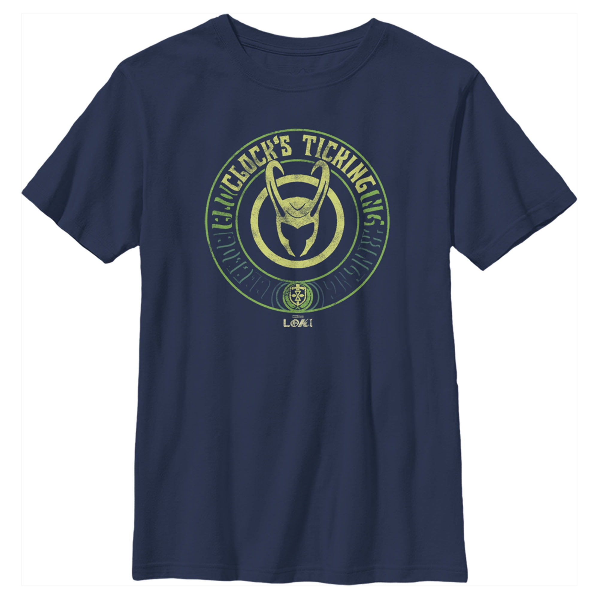 Boy's Marvel Loki Clock's Ticking Graphic Tee Navy Blue Large - Walmart.com