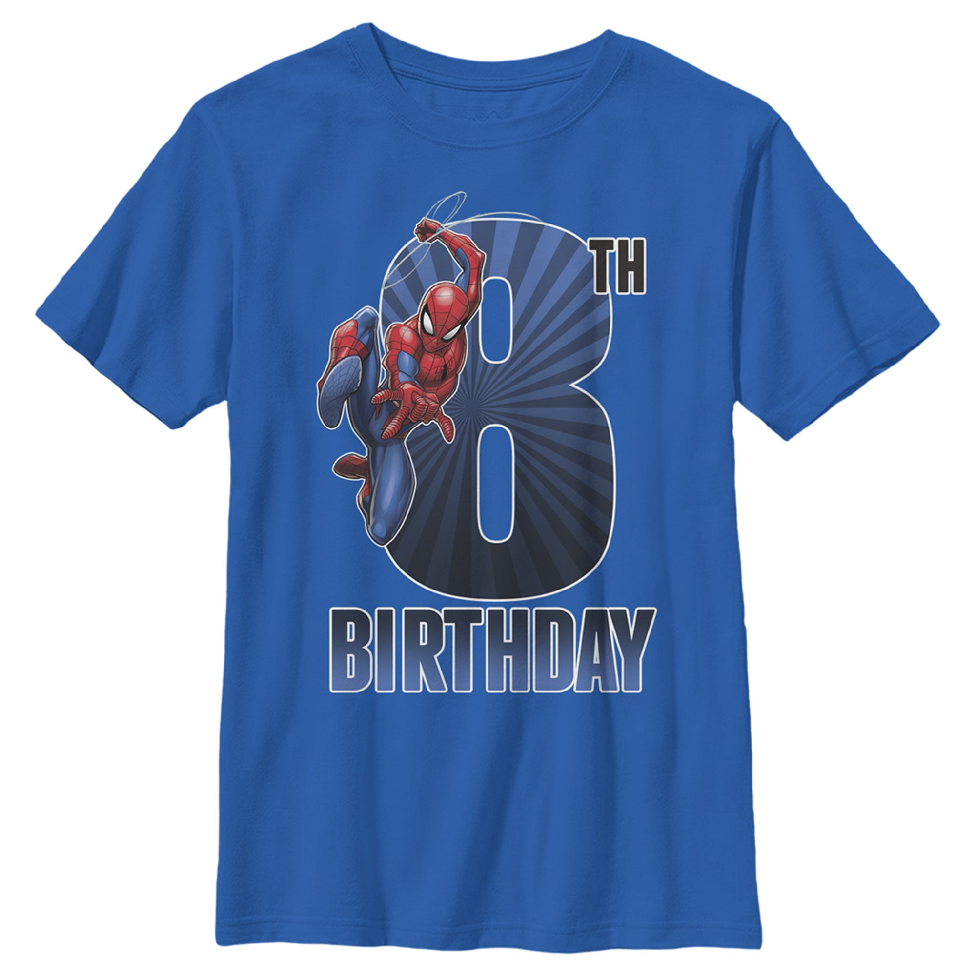Boy's Marvel Spider-Man 8th Birthday Graphic Tee Royal Blue X Large ...