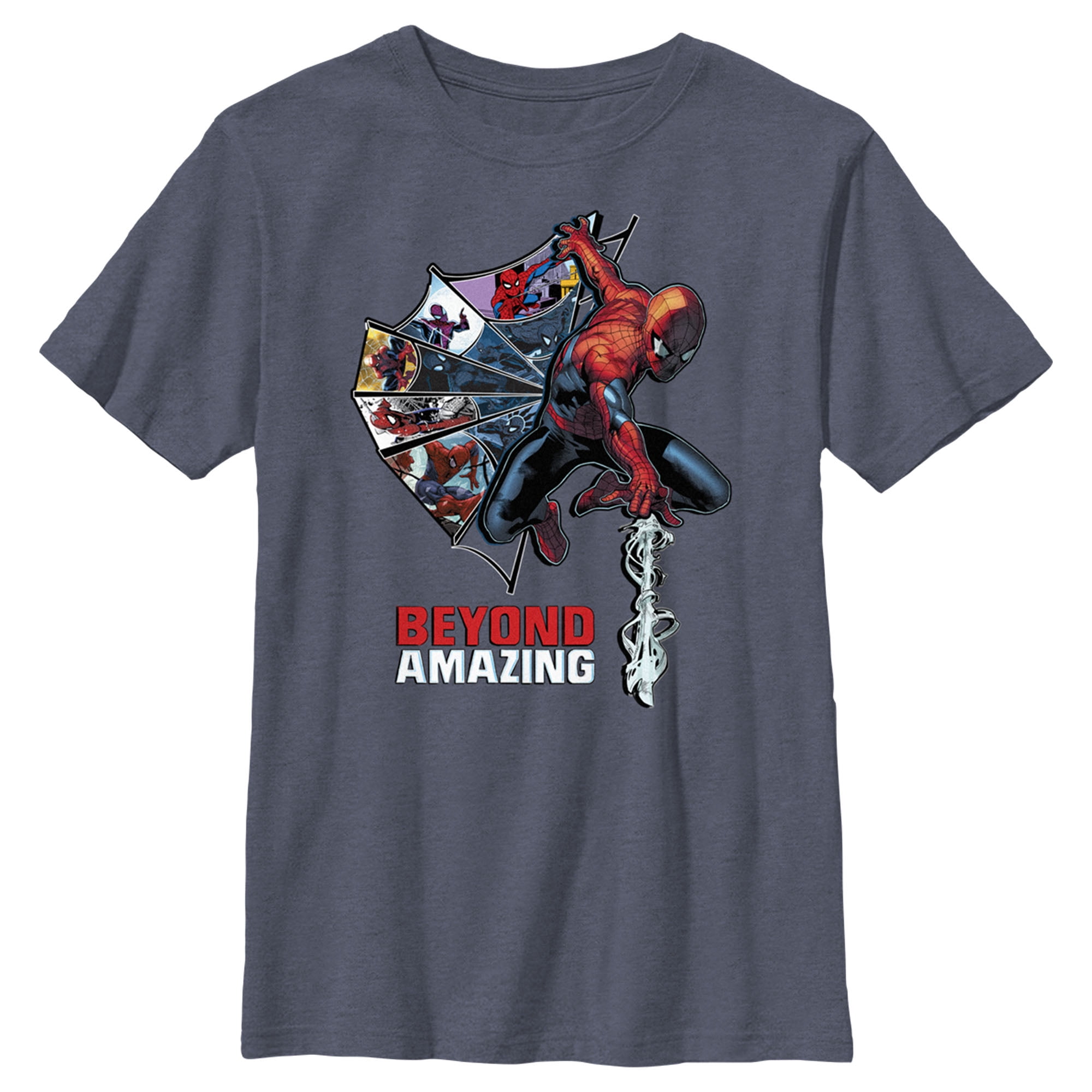 Boy's Marvel Spider-Man Beyond Amazing WEB COMIC HALF T-Shirt - Walmart.com