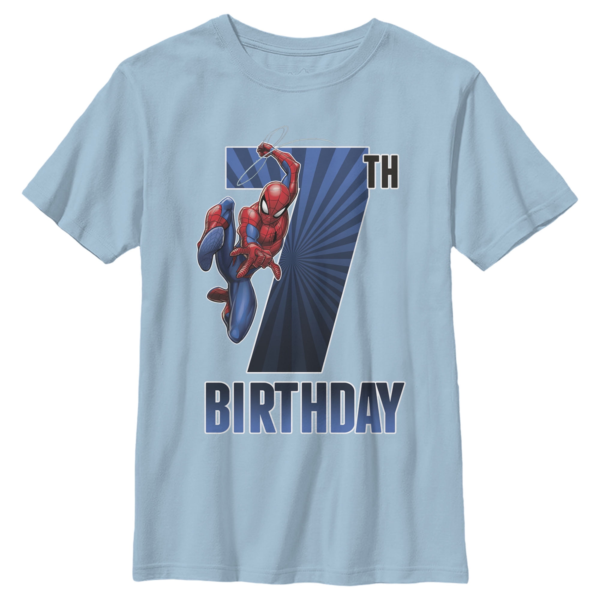 Boy's Marvel Spider-Man Swinging 7th Birthday Graphic T-Shirt - Walmart.com