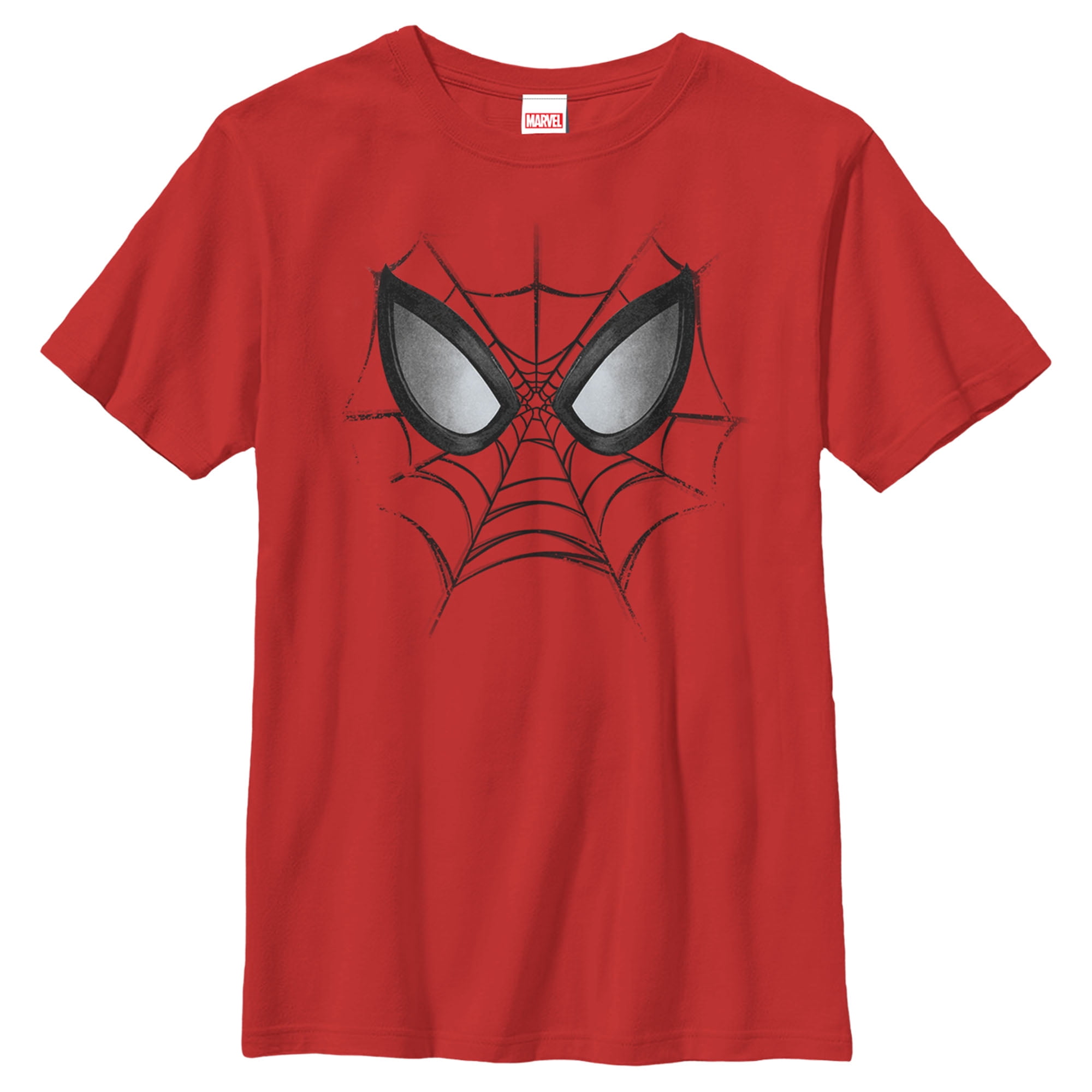Boy's Marvel Spider-Man Web Face Graphic Tee Red Small - Walmart.com