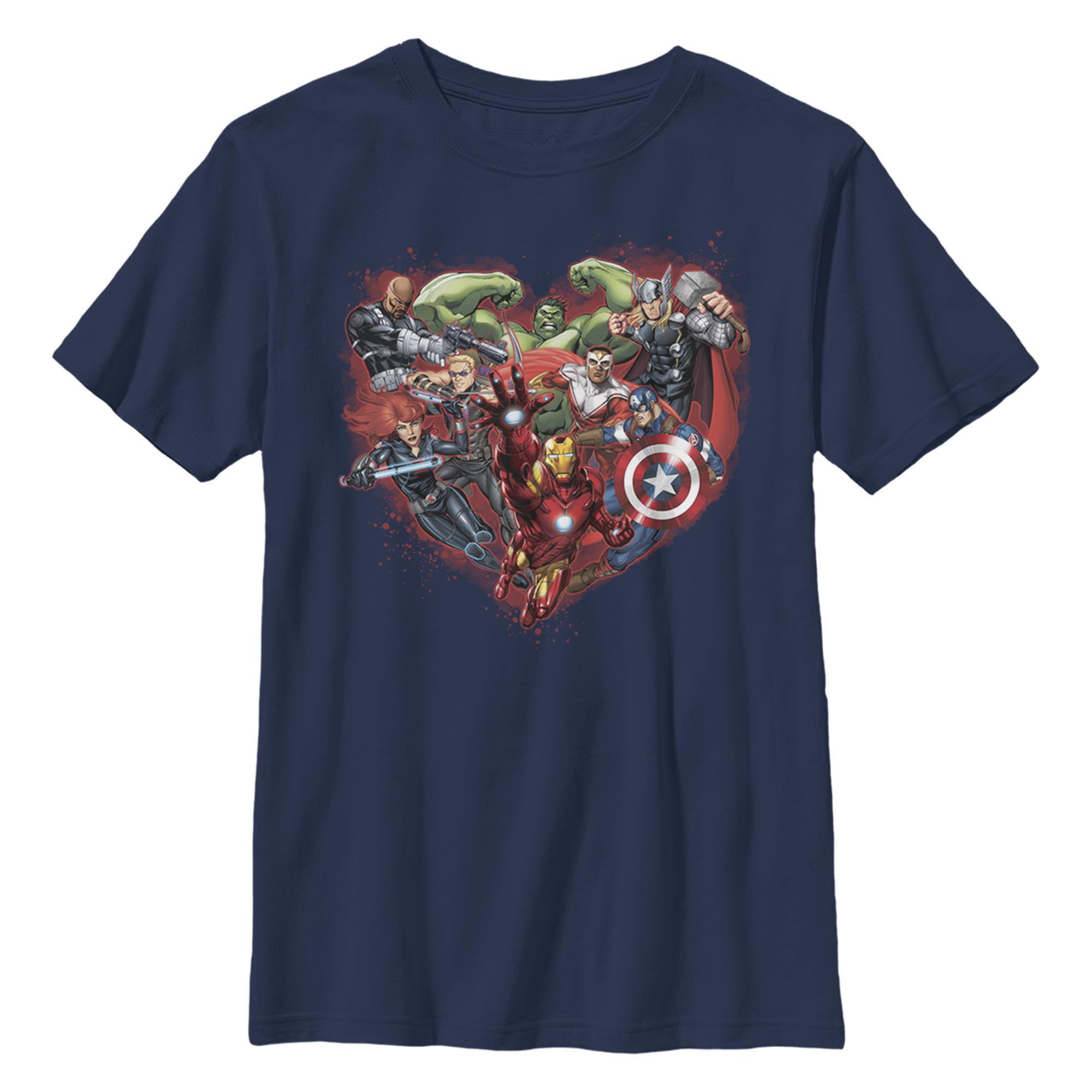 Boy's Marvel Valentine's Day Avenger Heart Collage Graphic T-Shirt ...