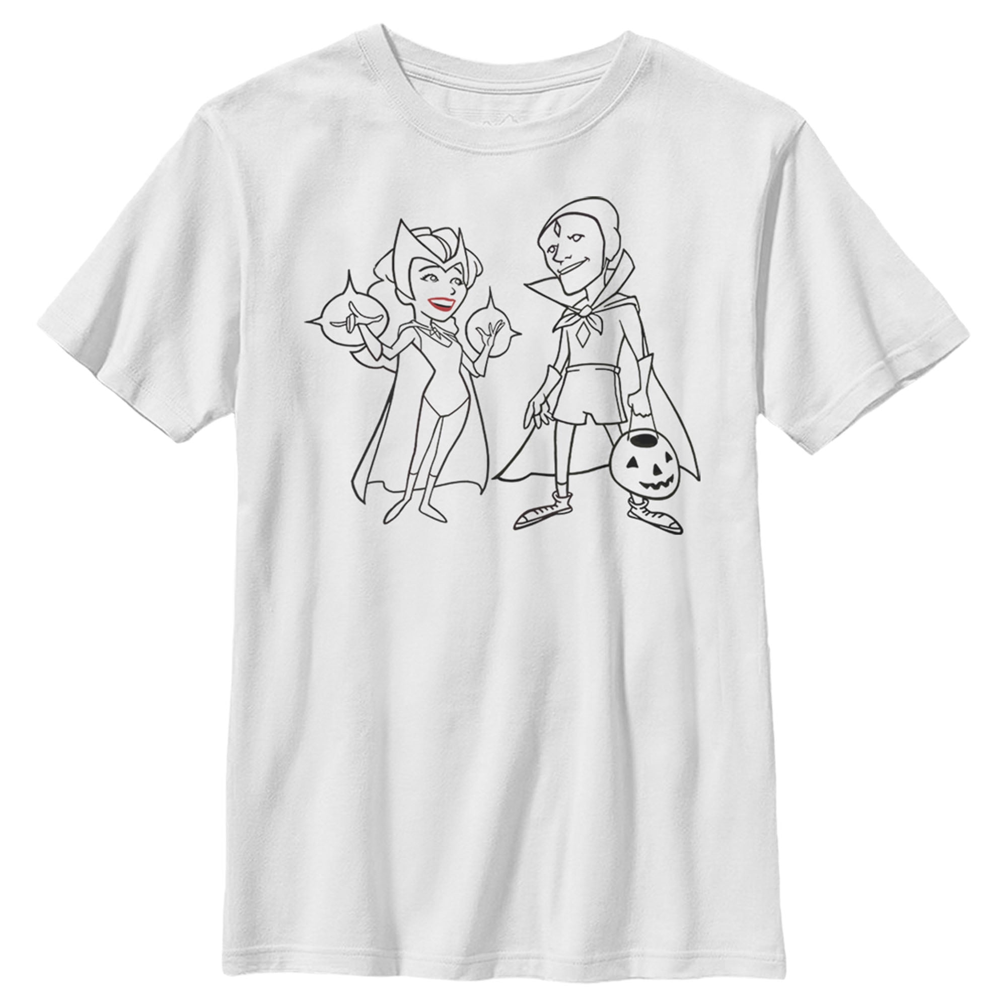 Boy's Marvel WandaVision Outline Sketch Graphic Tee White Large ...