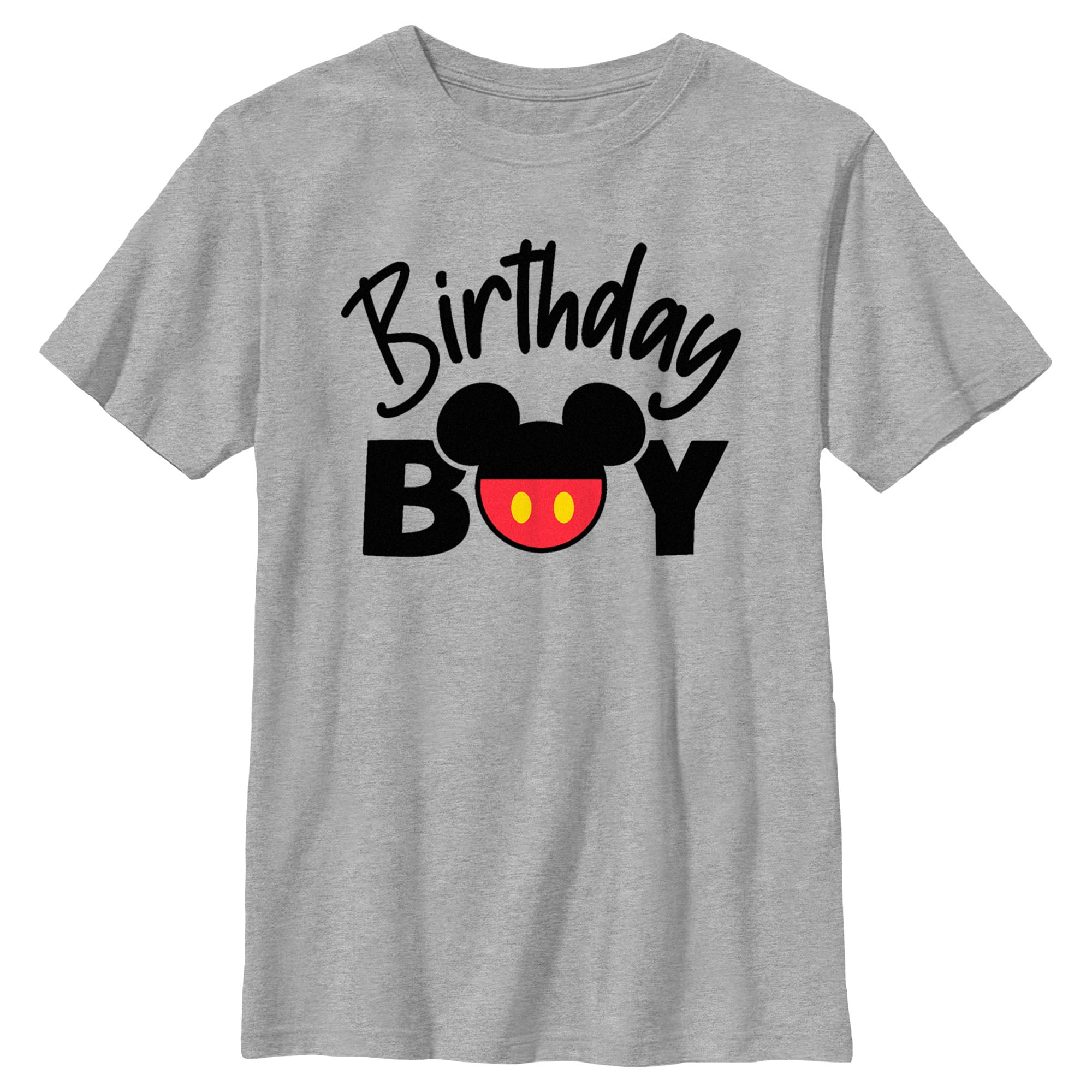 Boy's Mickey & Friends Birthday Boy Logo Graphic Tee Athletic Heather ...