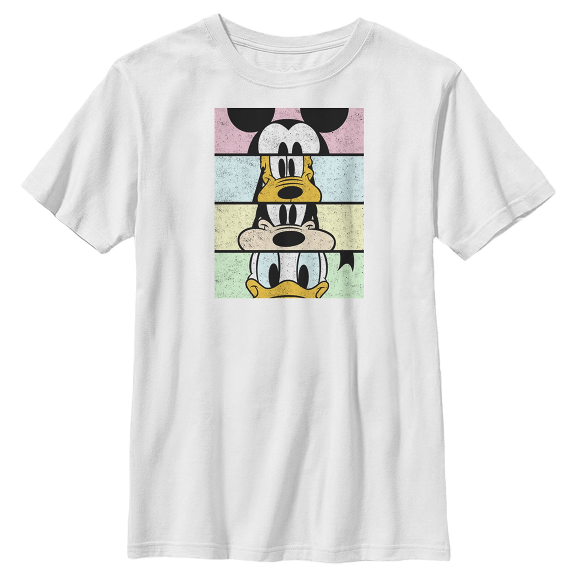 Boy's Mickey & Friends Cropped Portraits Crop Graphic Tee White Medium ...