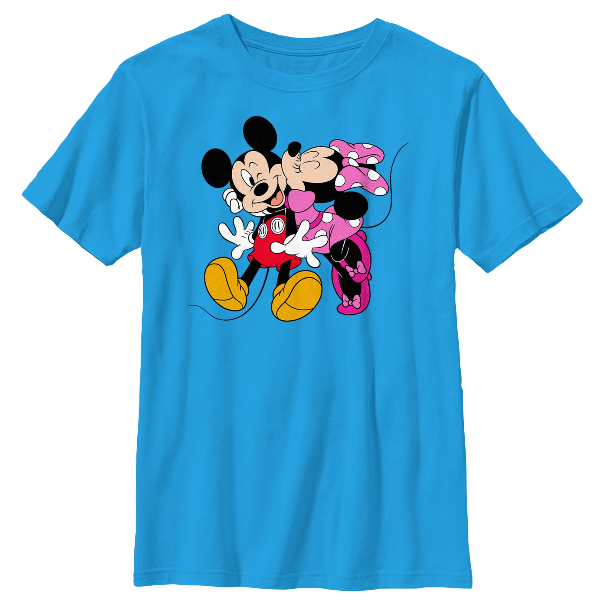 Boy's Mickey & Friends Minnie Kiss Couple Graphic Tee Turquoise Small ...