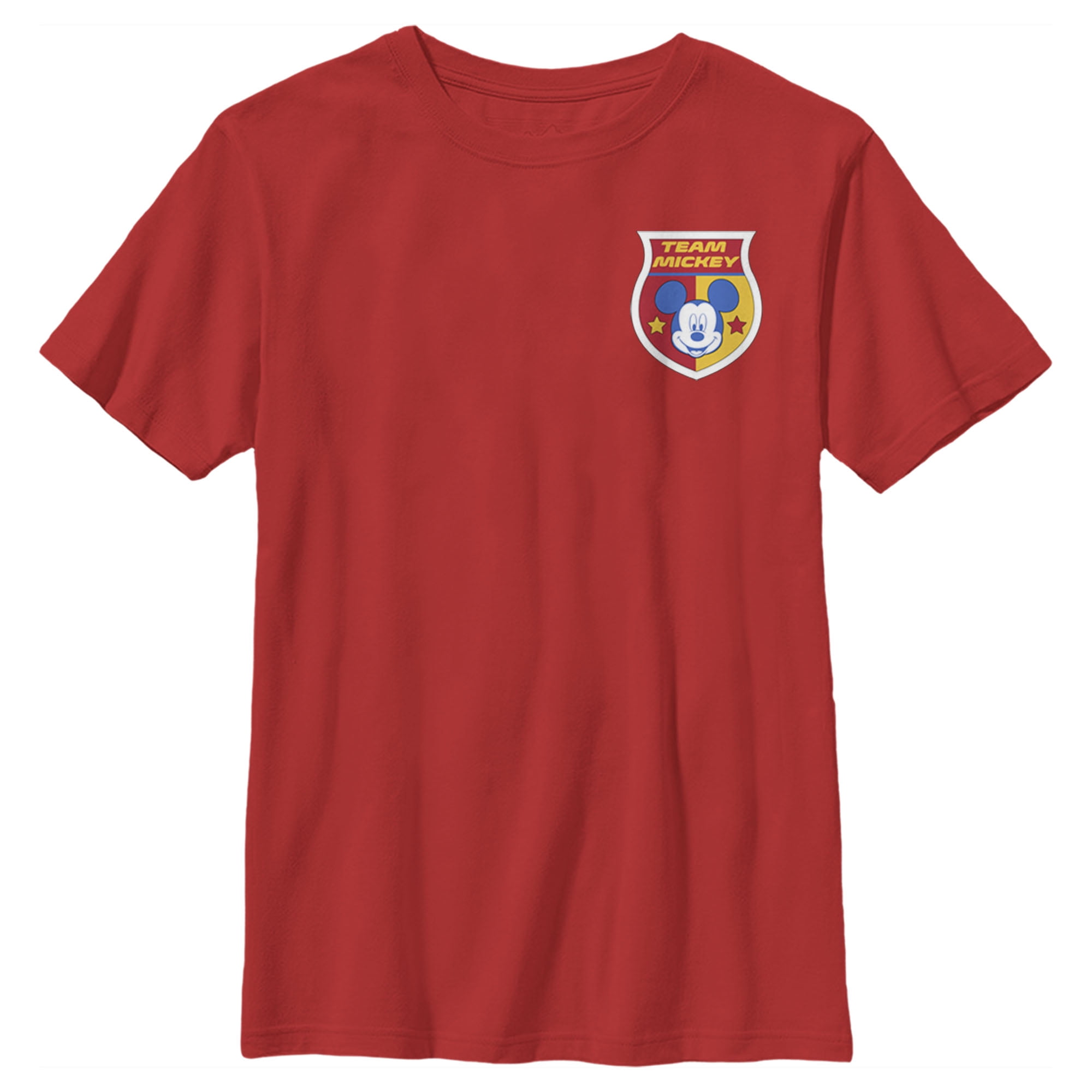 Boy's Mickey & Friends Team Mickey Badge Spain Graphic Tee Red Large ...