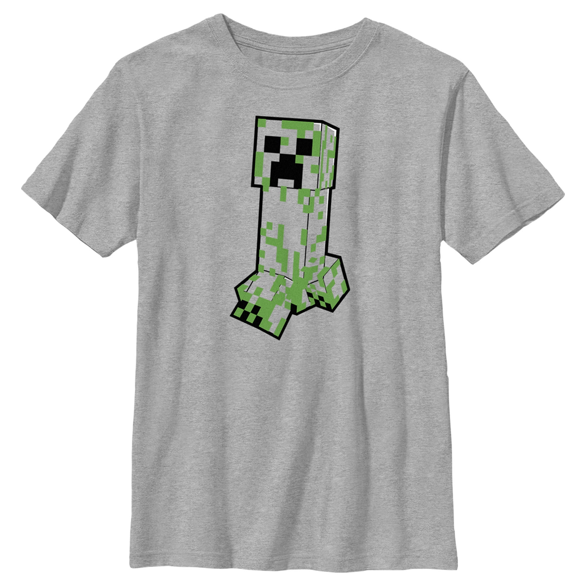 Boy's Minecraft Creeper Creepin' Large Graphic Tee Athletic Heather ...