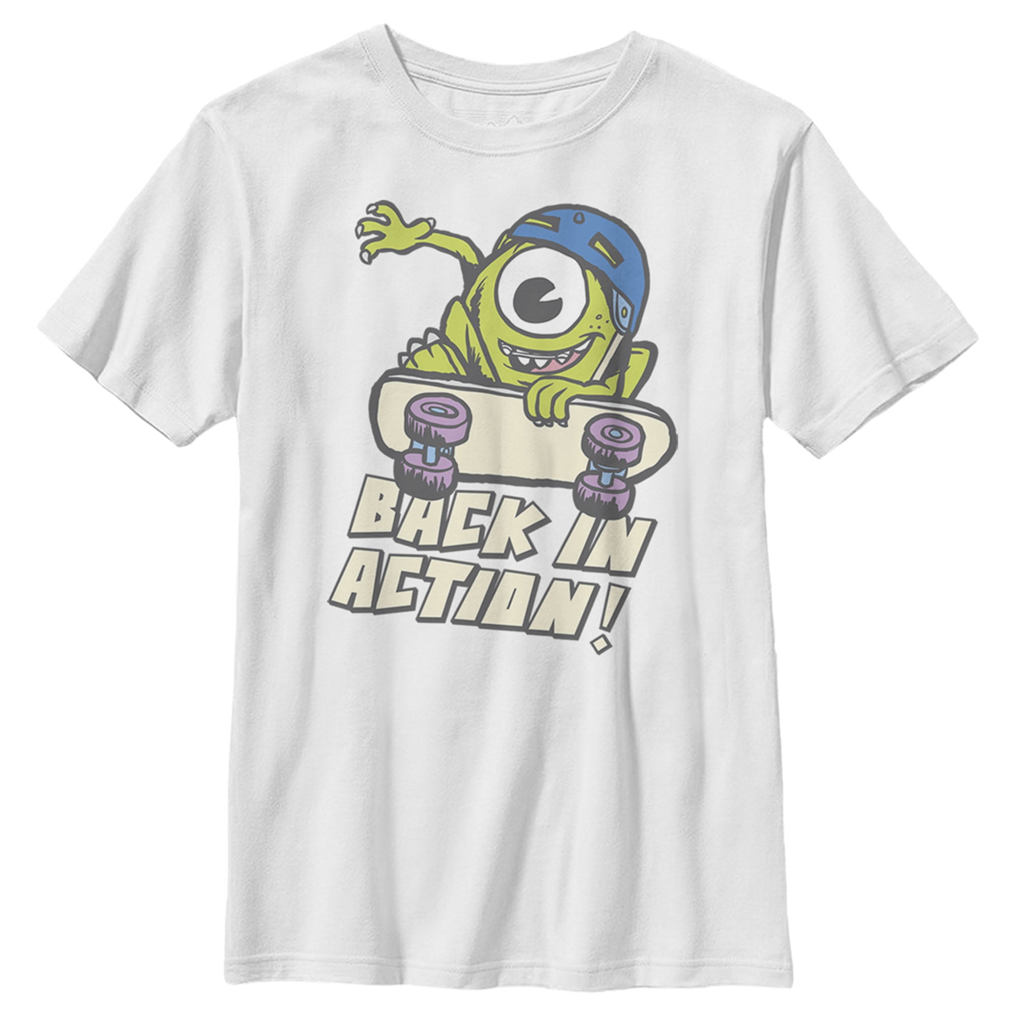 Boy's Monsters Inc Mike Back in Action Graphic Tee White Medium ...