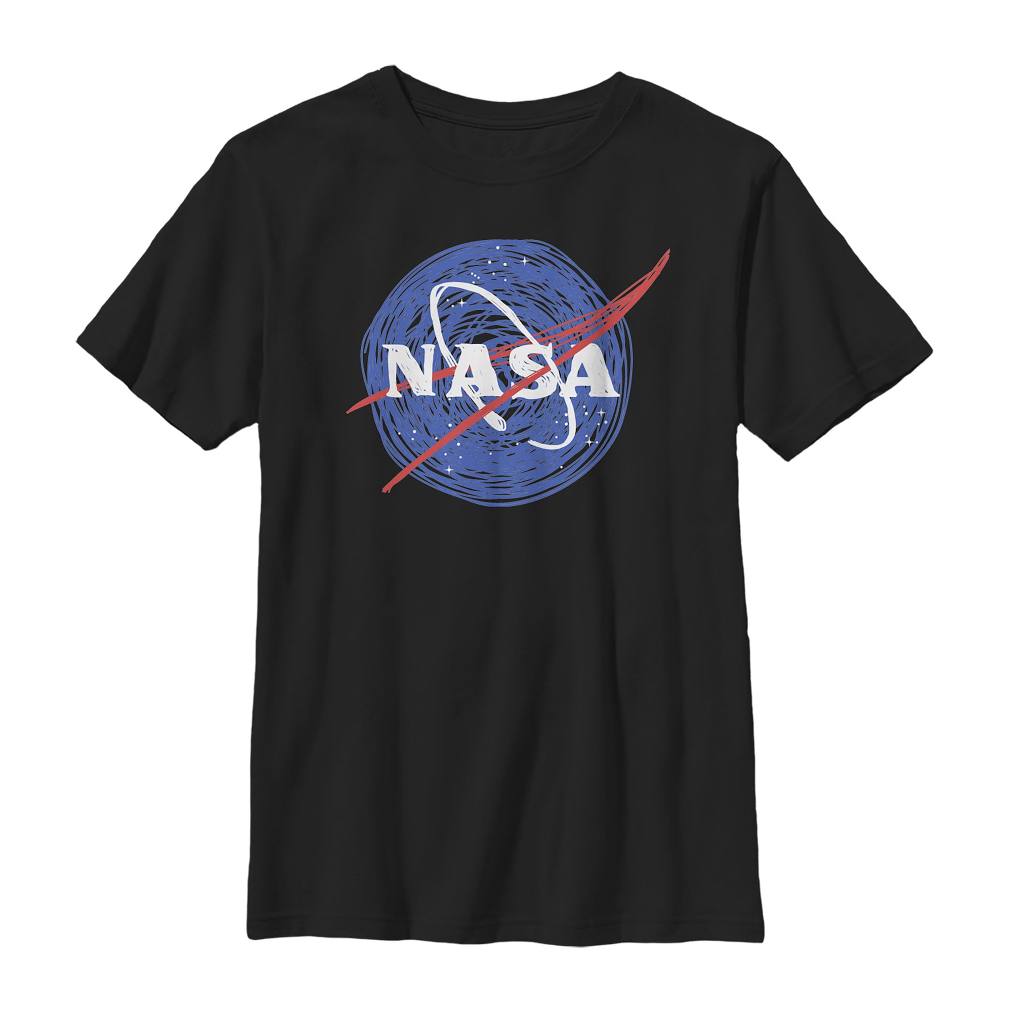 Boy's NASA Cartoon Scrawl Logo Graphic Tee Black Large - Walmart.com