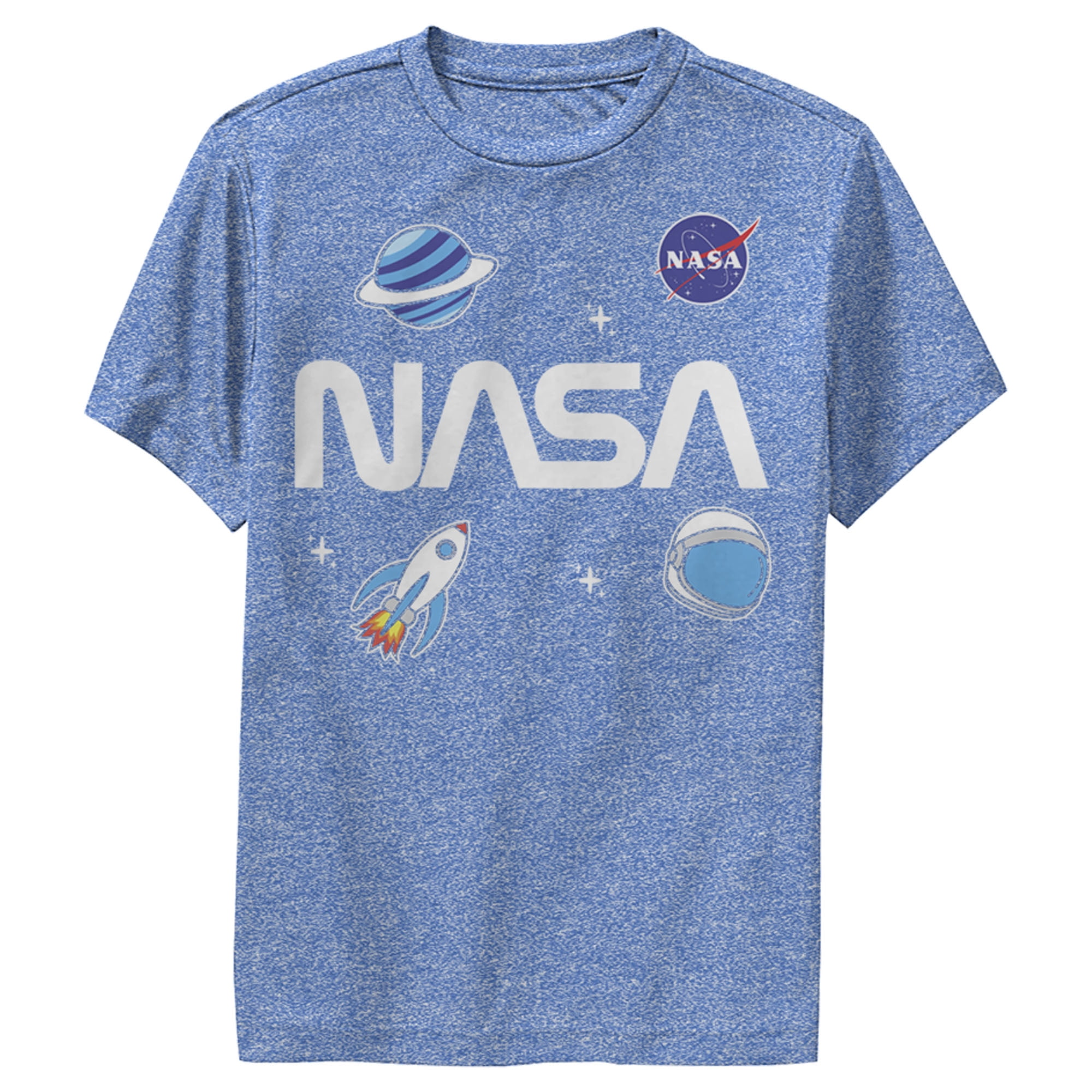 Boy's NASA Logo Space Emoticon Performance Graphic Tee Royal Blue ...