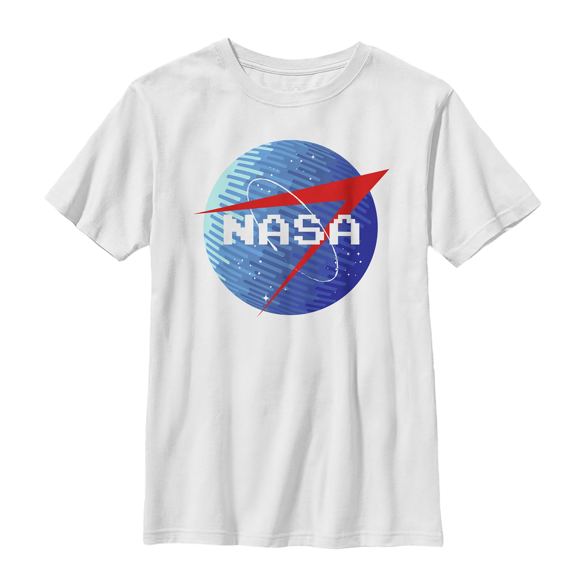Boy's NASA Retro Pixel Logo Graphic Tee White Medium - Walmart.com
