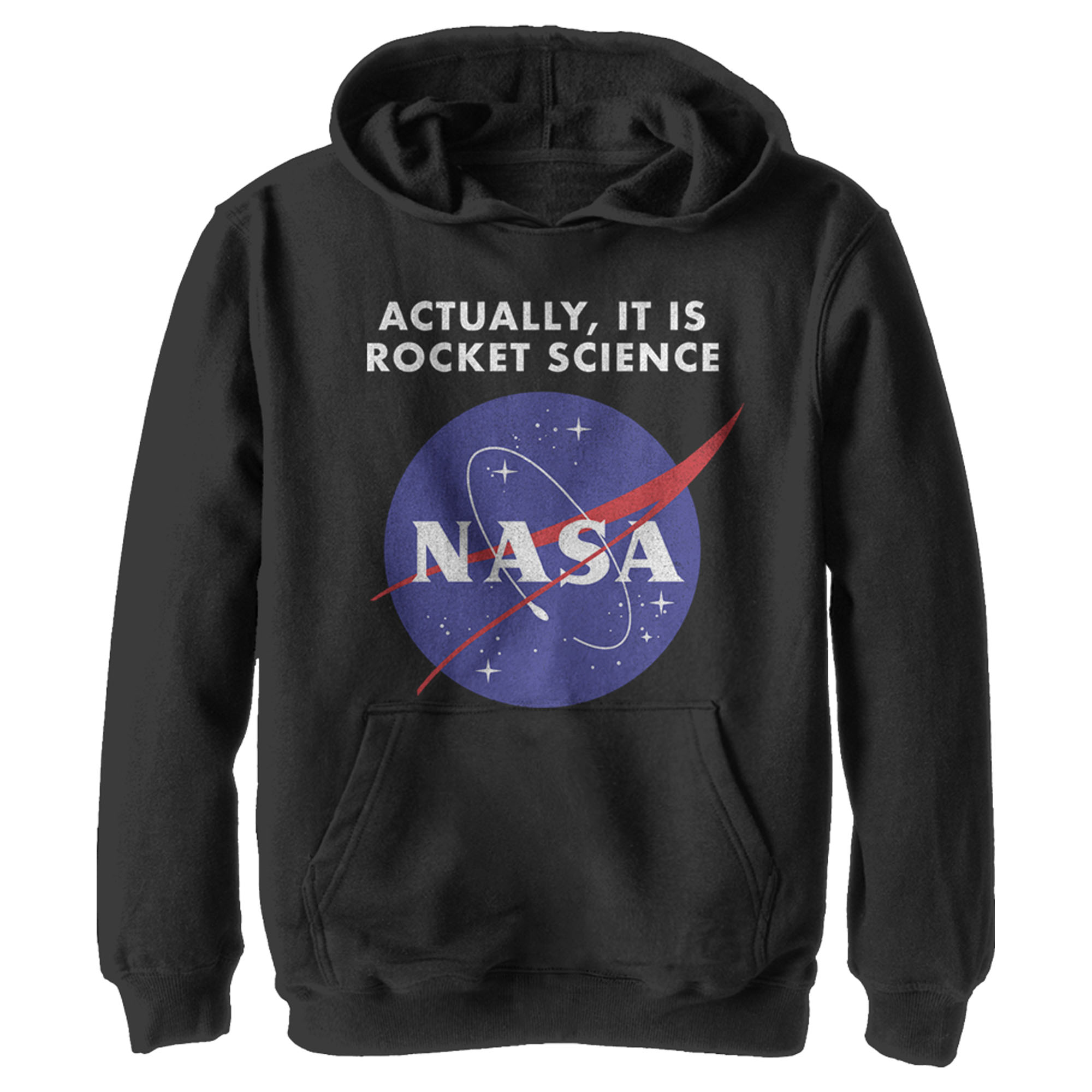 Boy's NASA Rocket Science Logo Pull Over Hoodie Black Medium - Walmart.com