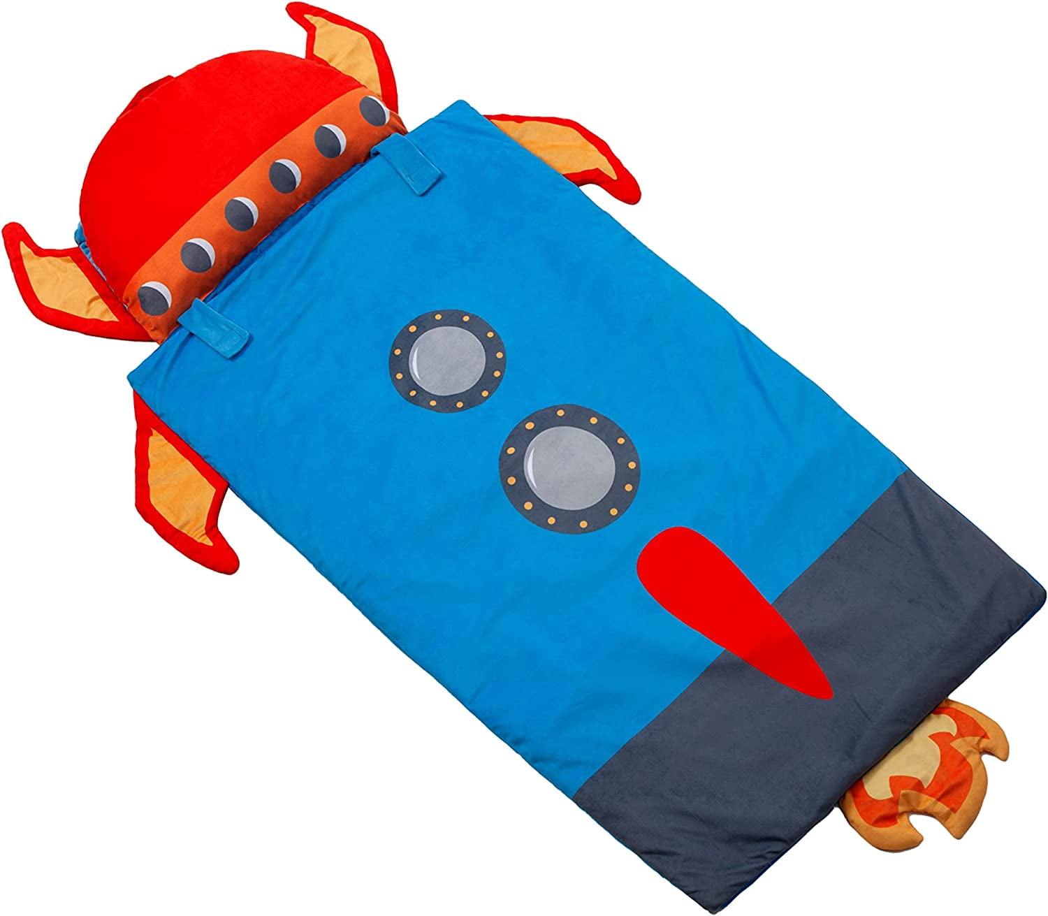 Boy's Nap Buddies Rocket Ship Preschool Nap Mat, Toddler Sleeping Bag ...