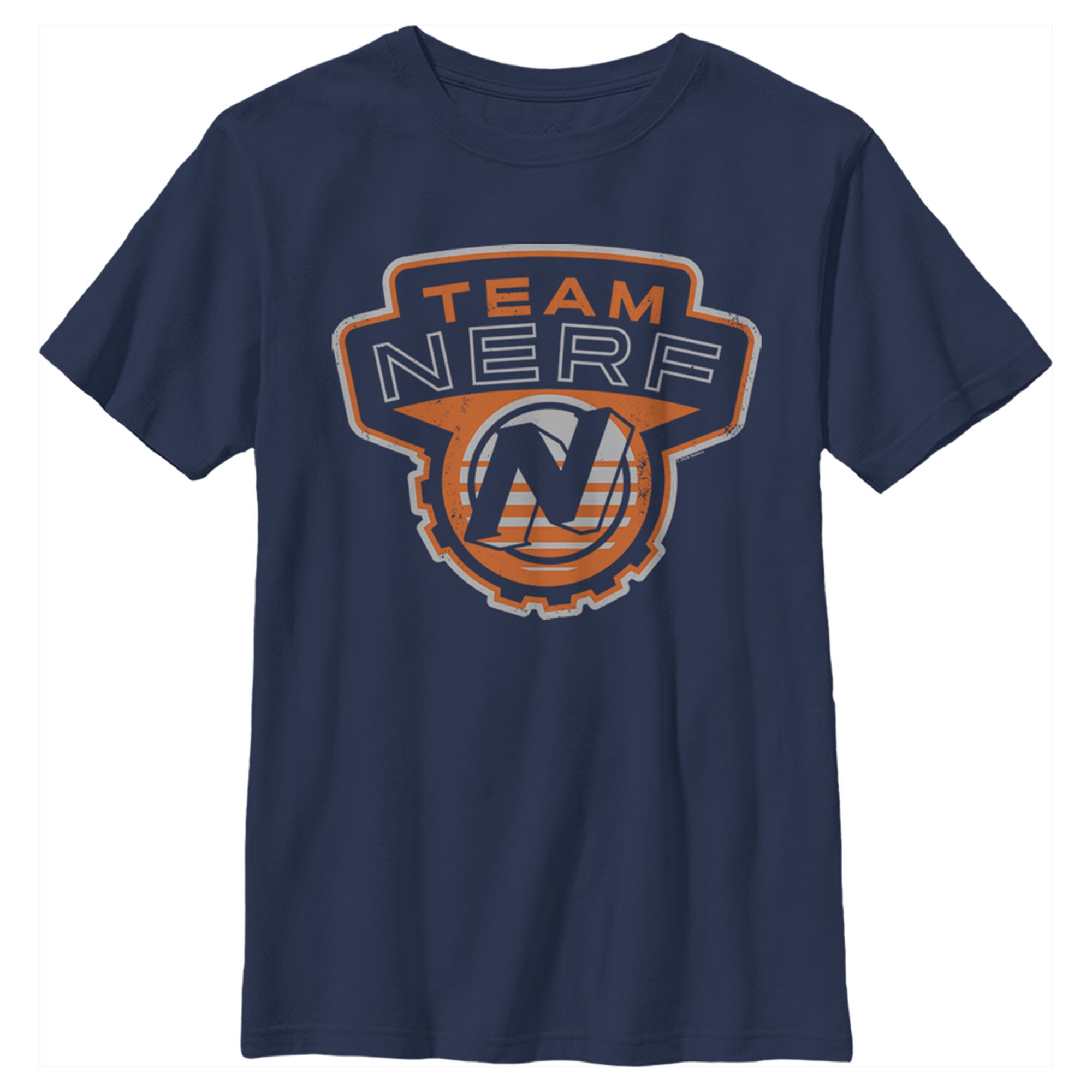 Boy's Nerf Team Blaster Distressed Badge Graphic Tee Navy Blue Medium ...