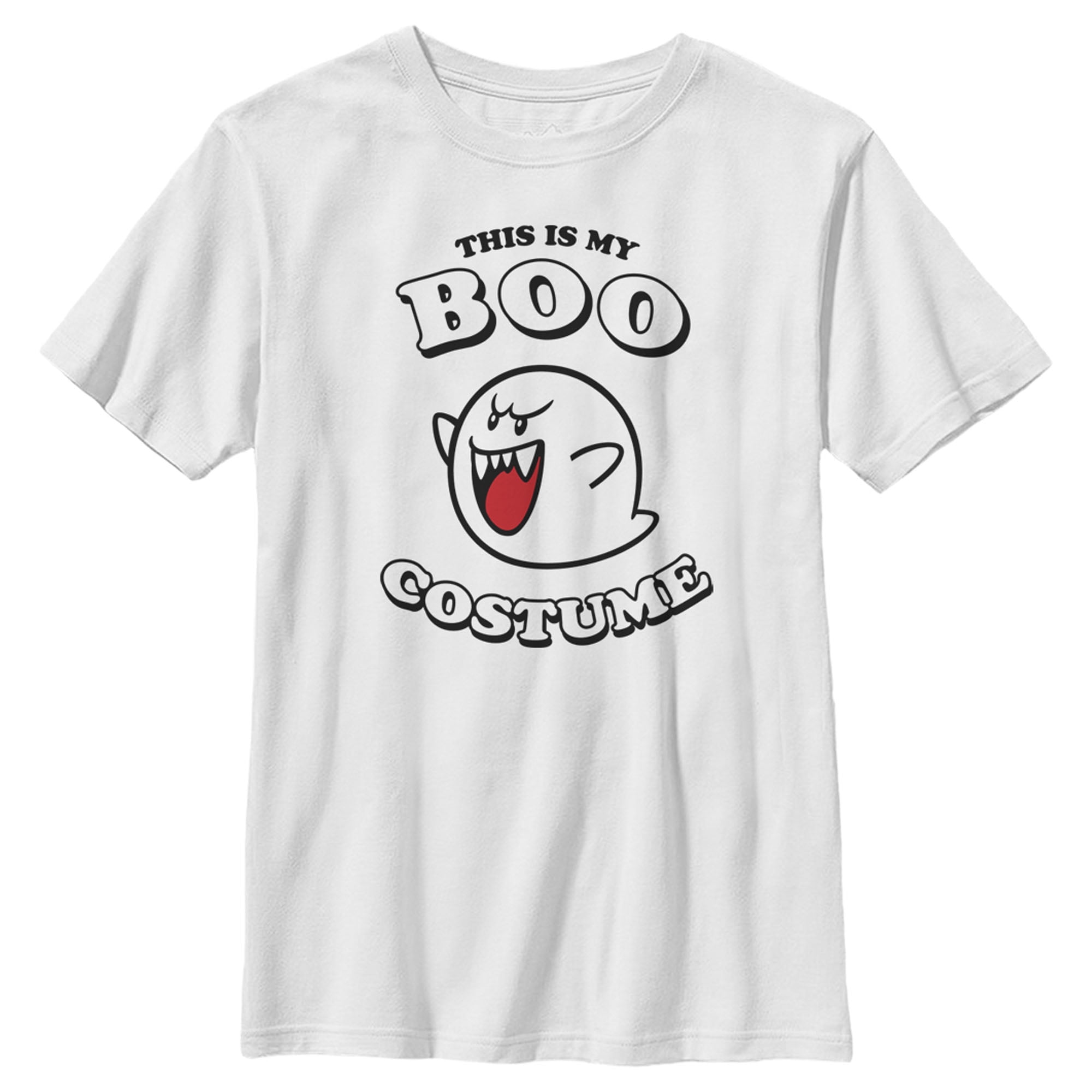 Boy's Nintendo Mario Boo Costume Graphic Tee White Large - Walmart.com