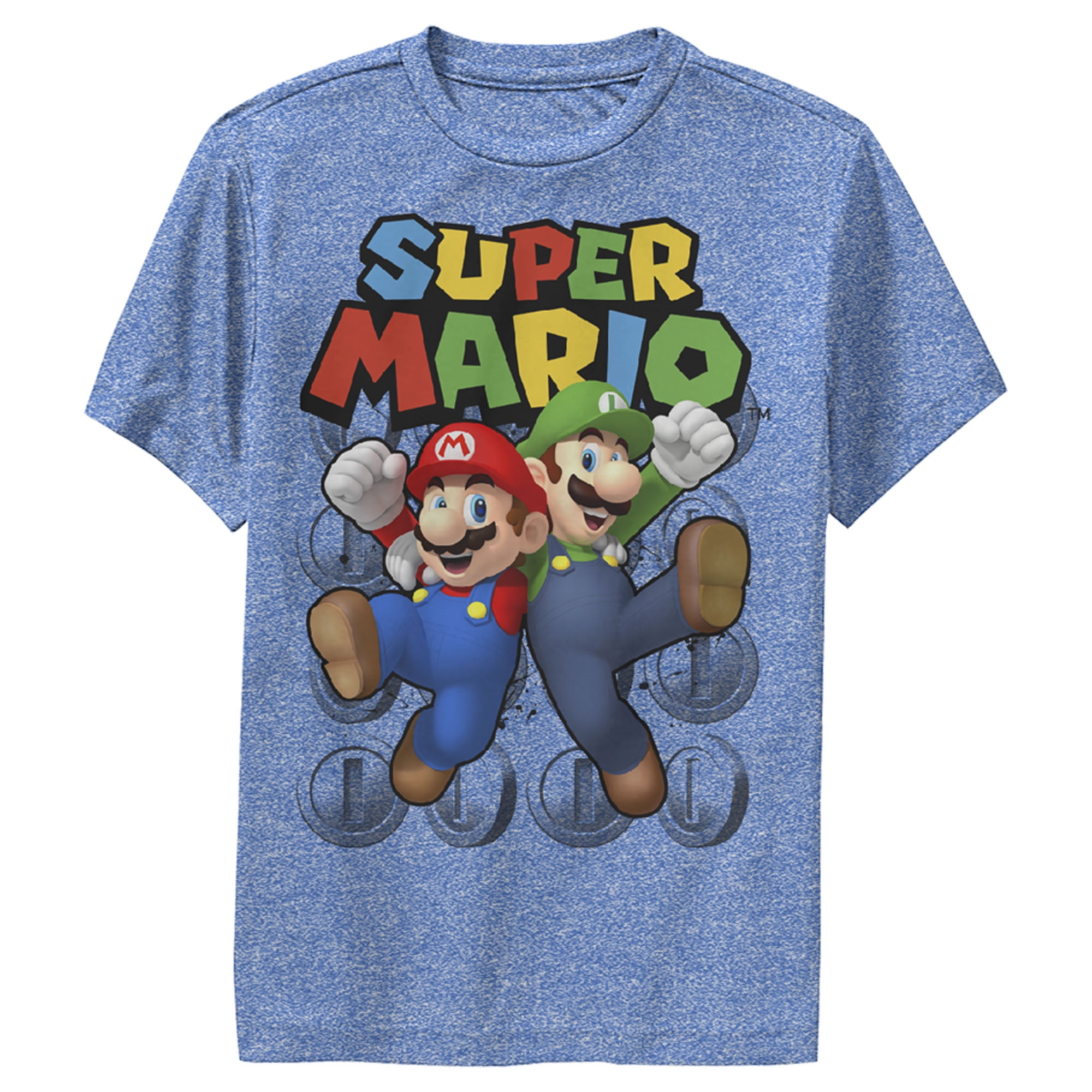 Boy's Nintendo Mario Bros Team Performance Graphic Tee Royal Blue ...