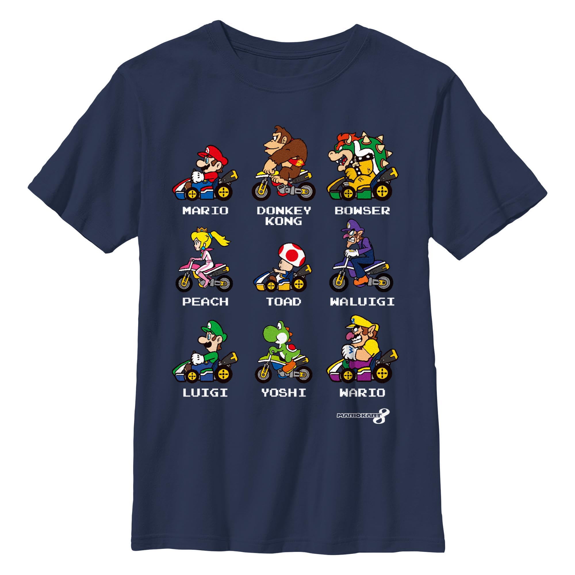Boy's Nintendo Mario Kart Cast Graphic Tee Navy Blue X Small - Walmart.com