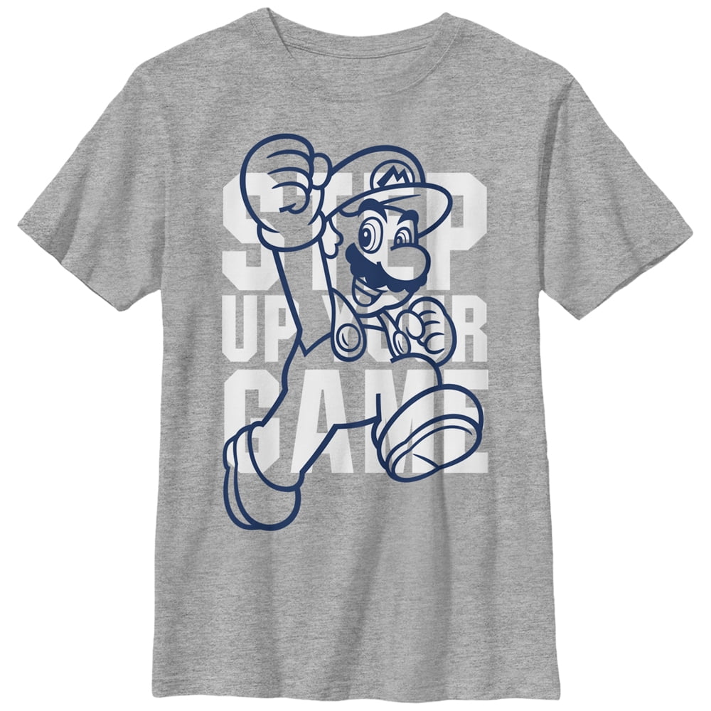 Boy's Nintendo Mario Step Up Your Game Graphic Tee Athletic Heather ...