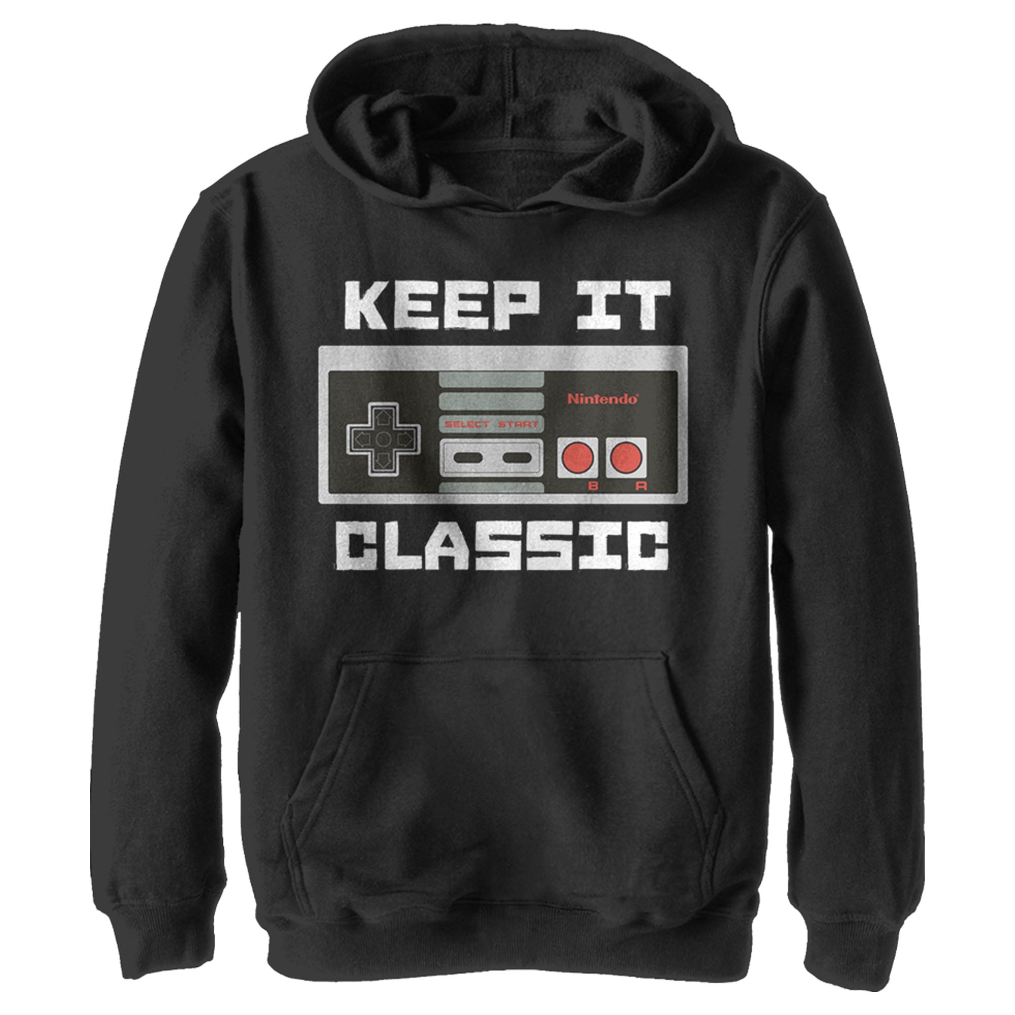 Boy's Nintendo NES Classic Controller Pull Over Hoodie Black Small ...