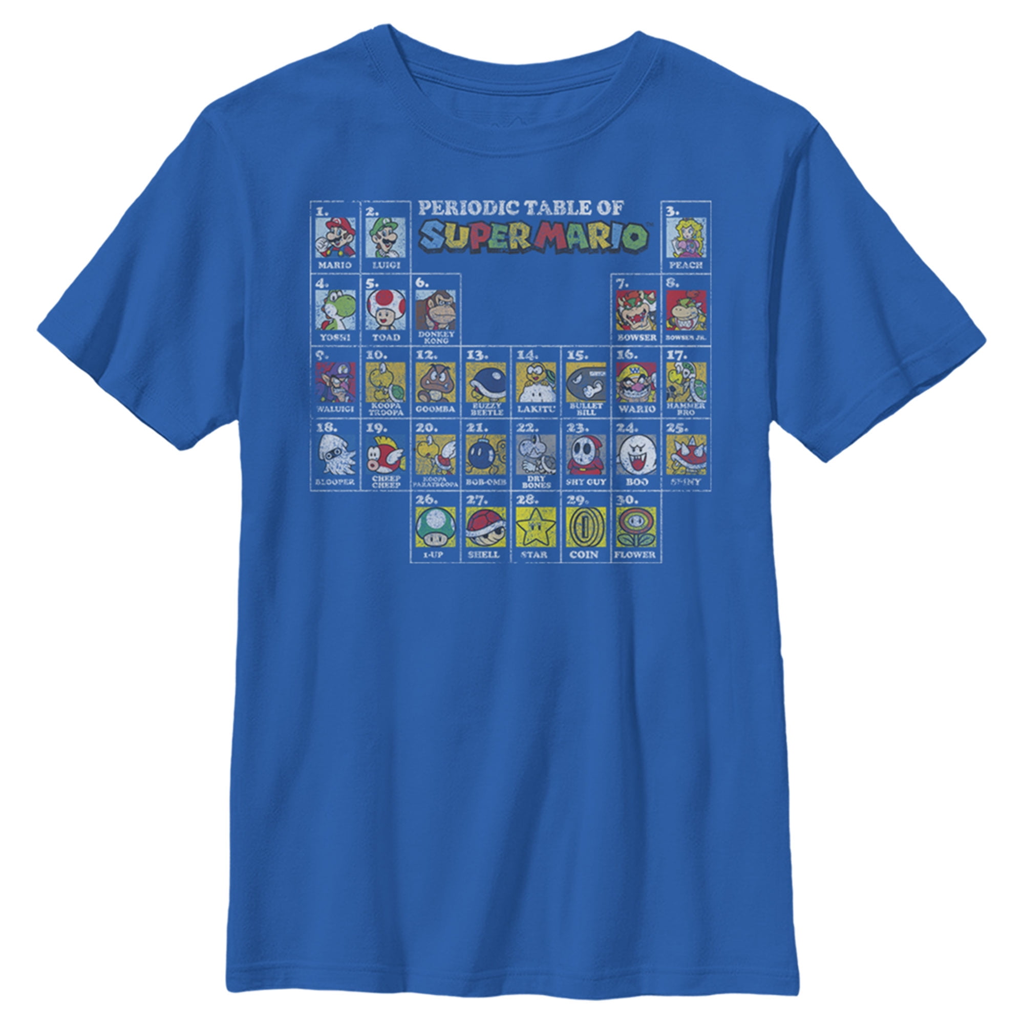 Boy's Nintendo Periodic Table of Super Mario Graphic Tee Royal Blue ...
