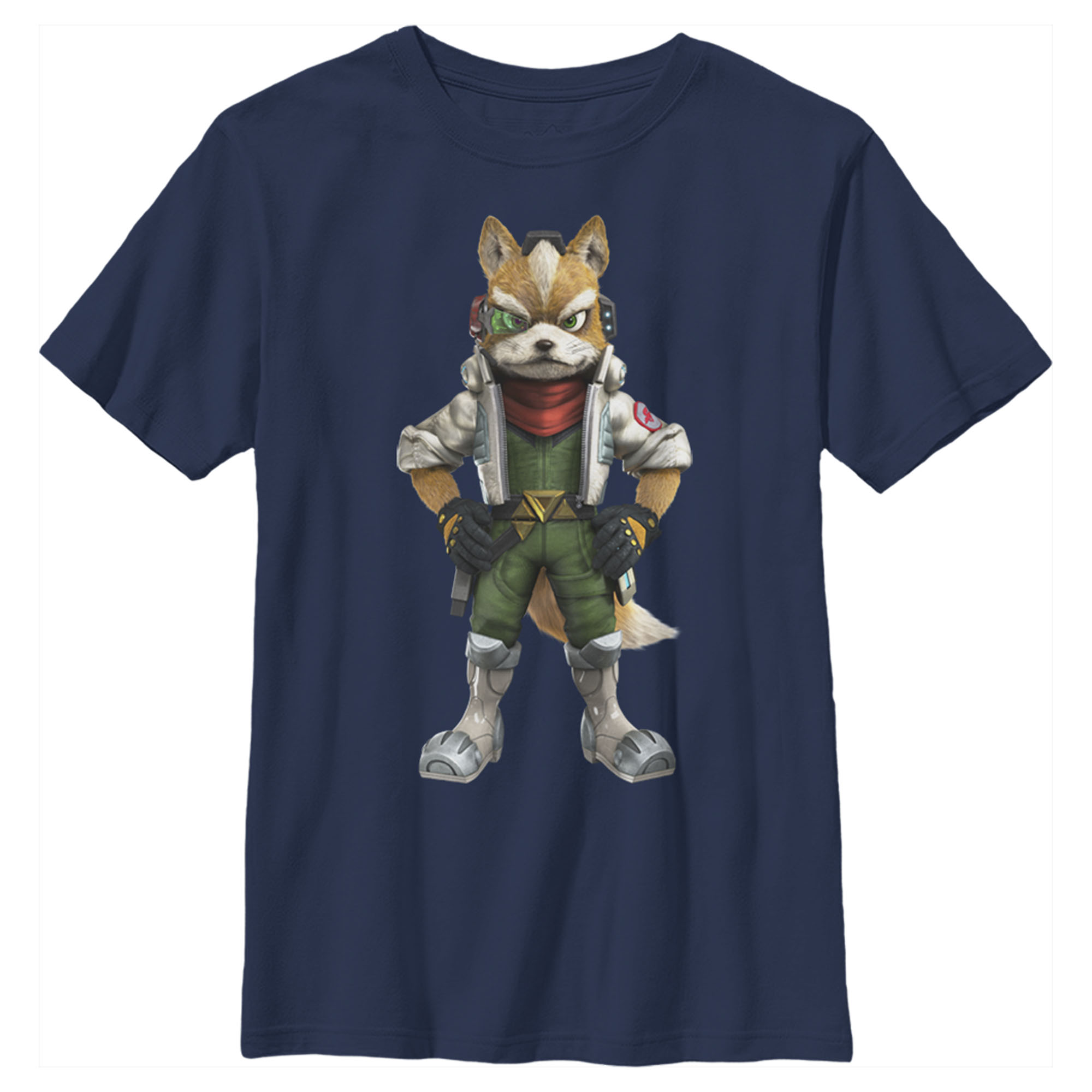 Boy's Nintendo Starfox Fox Pose Graphic Tee Navy Blue X Large - Walmart.com
