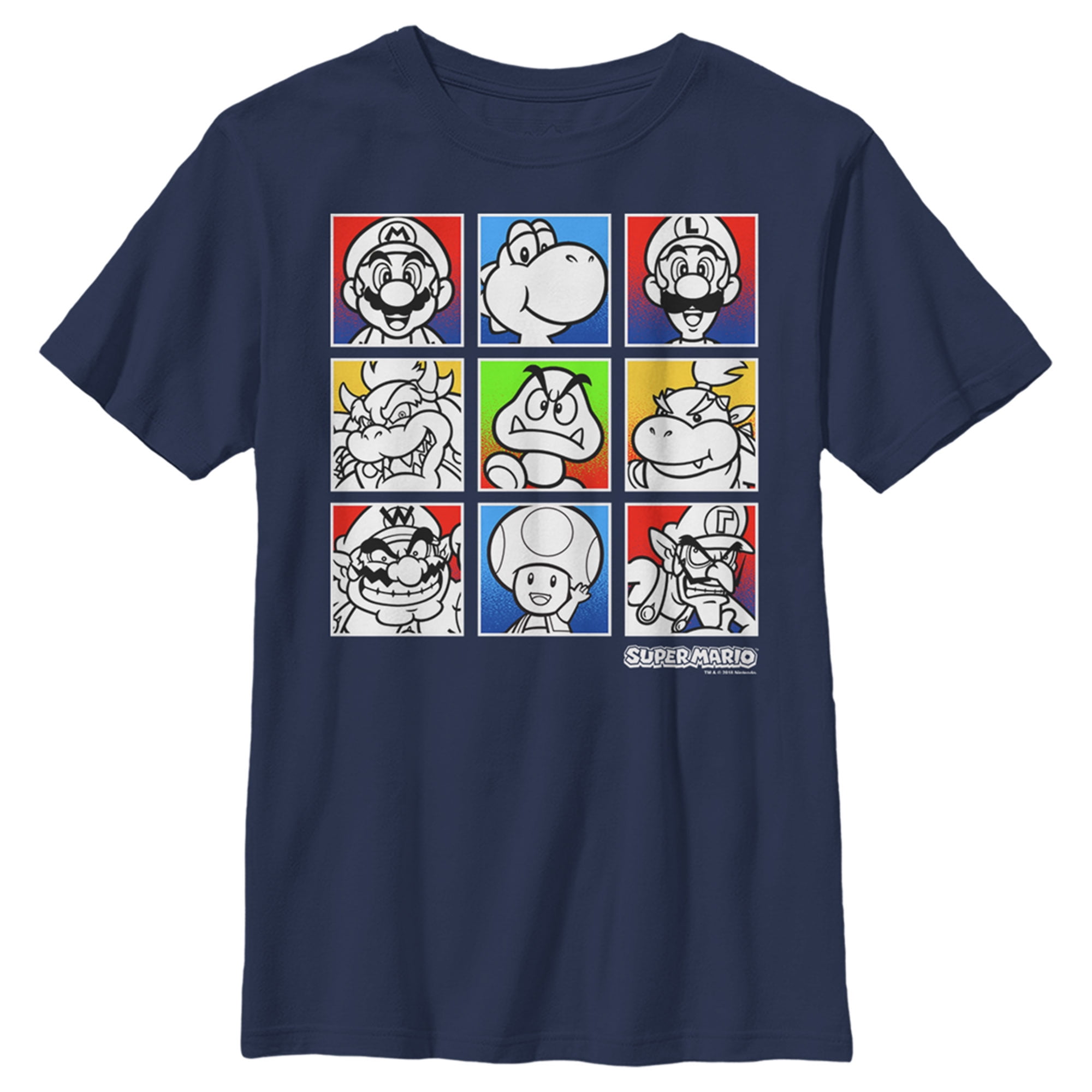 Boy's Nintendo Super Mario Bros. Black and White Character Squares ...