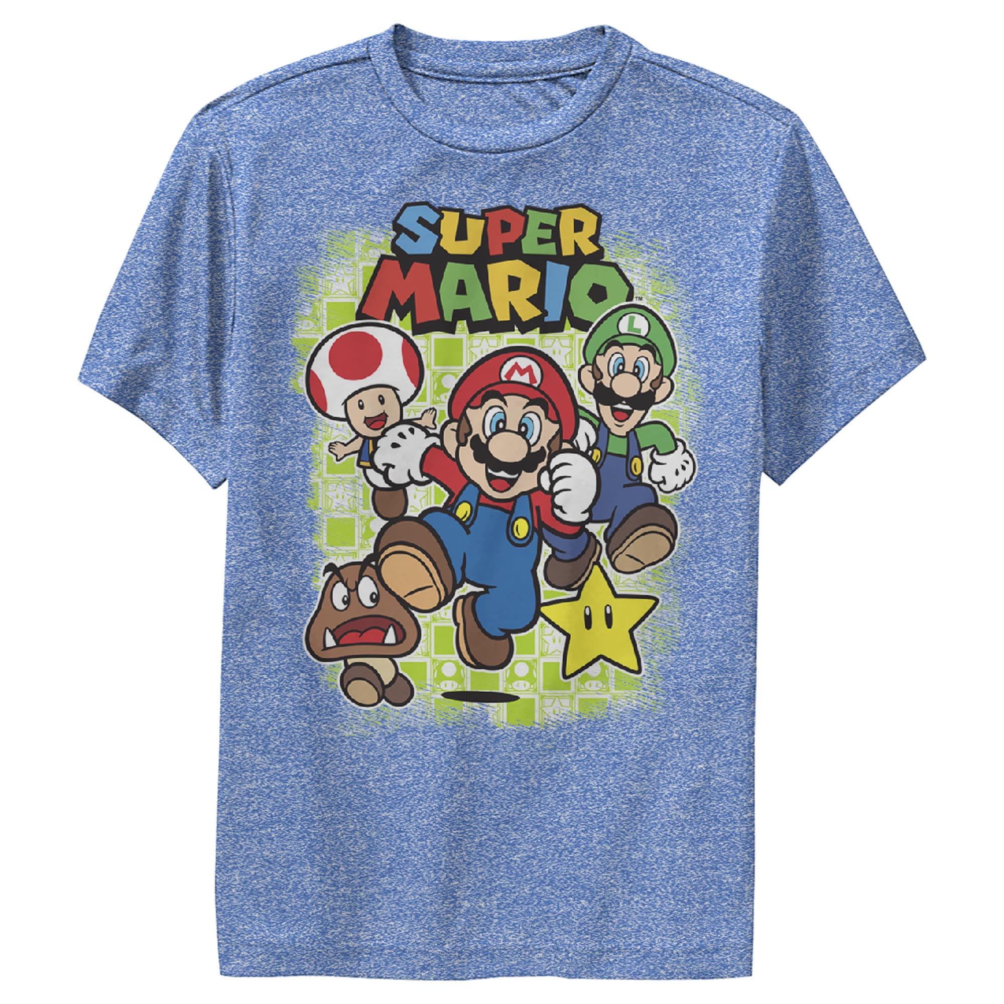 Boy's Nintendo Super Mario Classic Poster Performance Graphic T-Shirt ...