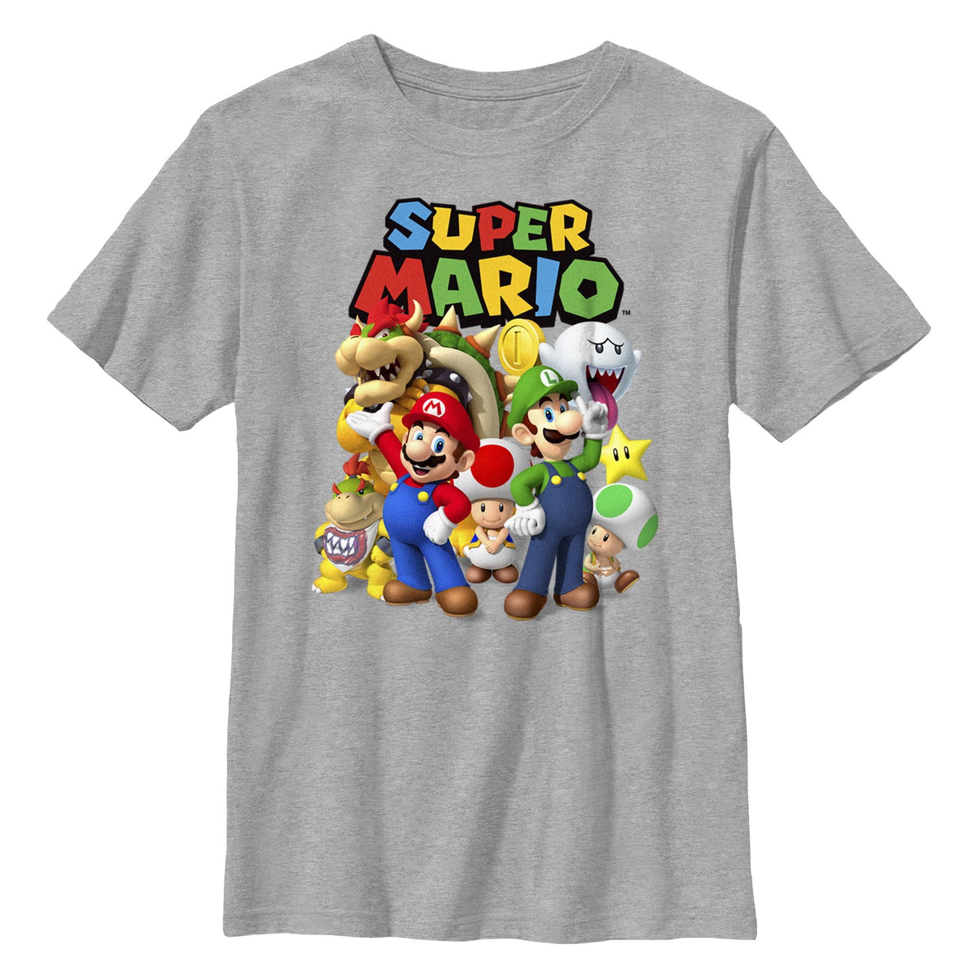 Boys' Husky Nintendo Super Mario Group Graphic T-Shirt - Walmart.com