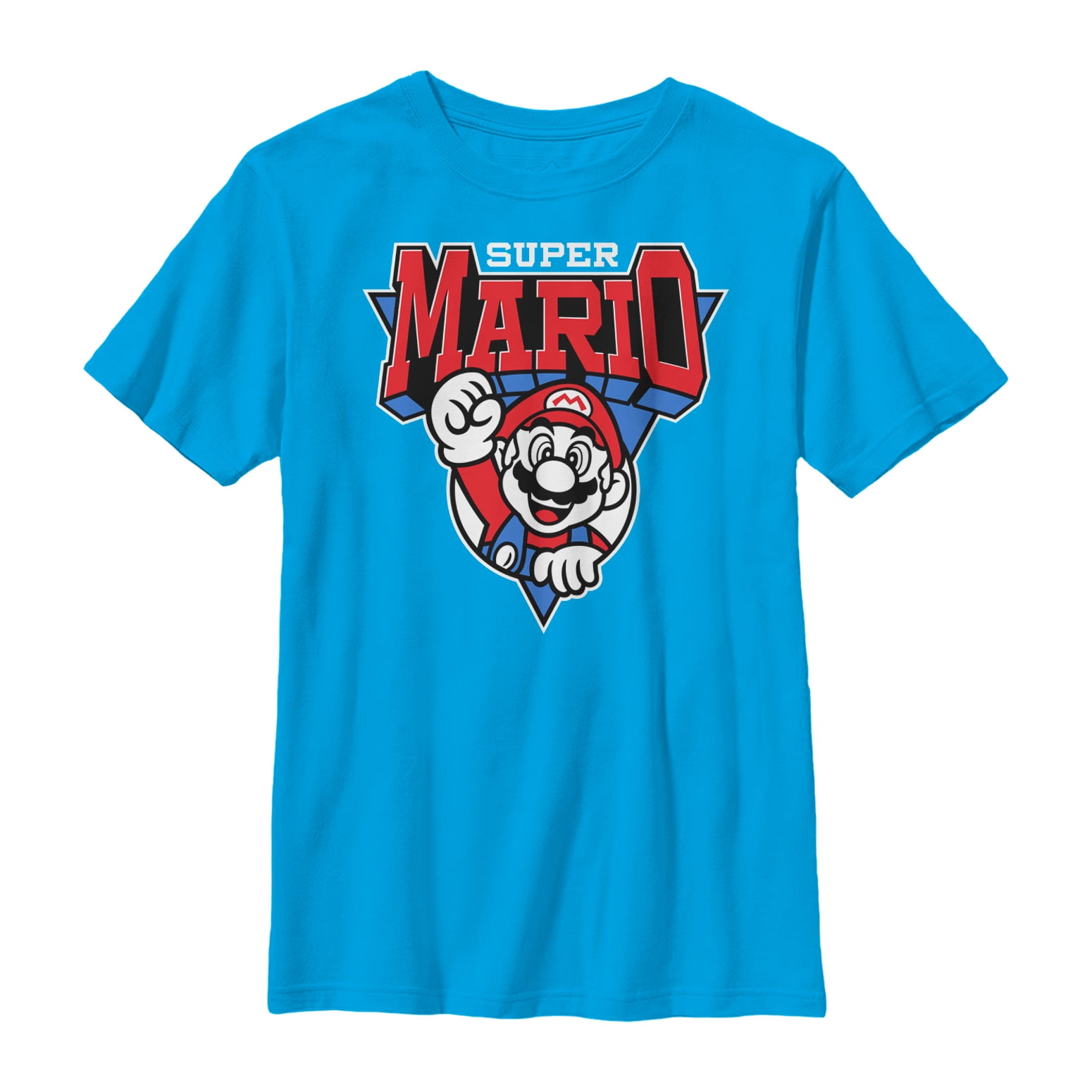 Boy's Nintendo Team Super Mario Emblem Graphic Tee Royal Blue Large ...