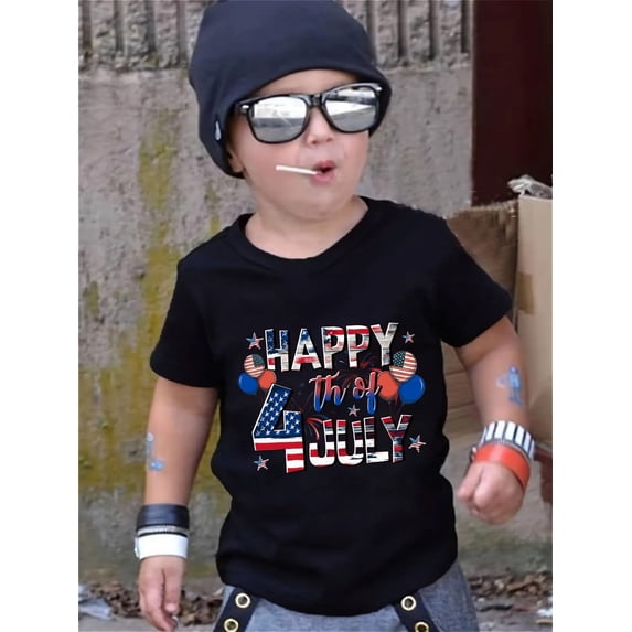 Boy's Patriotic American Flag Independence Day T-Shirt - Walmart.com