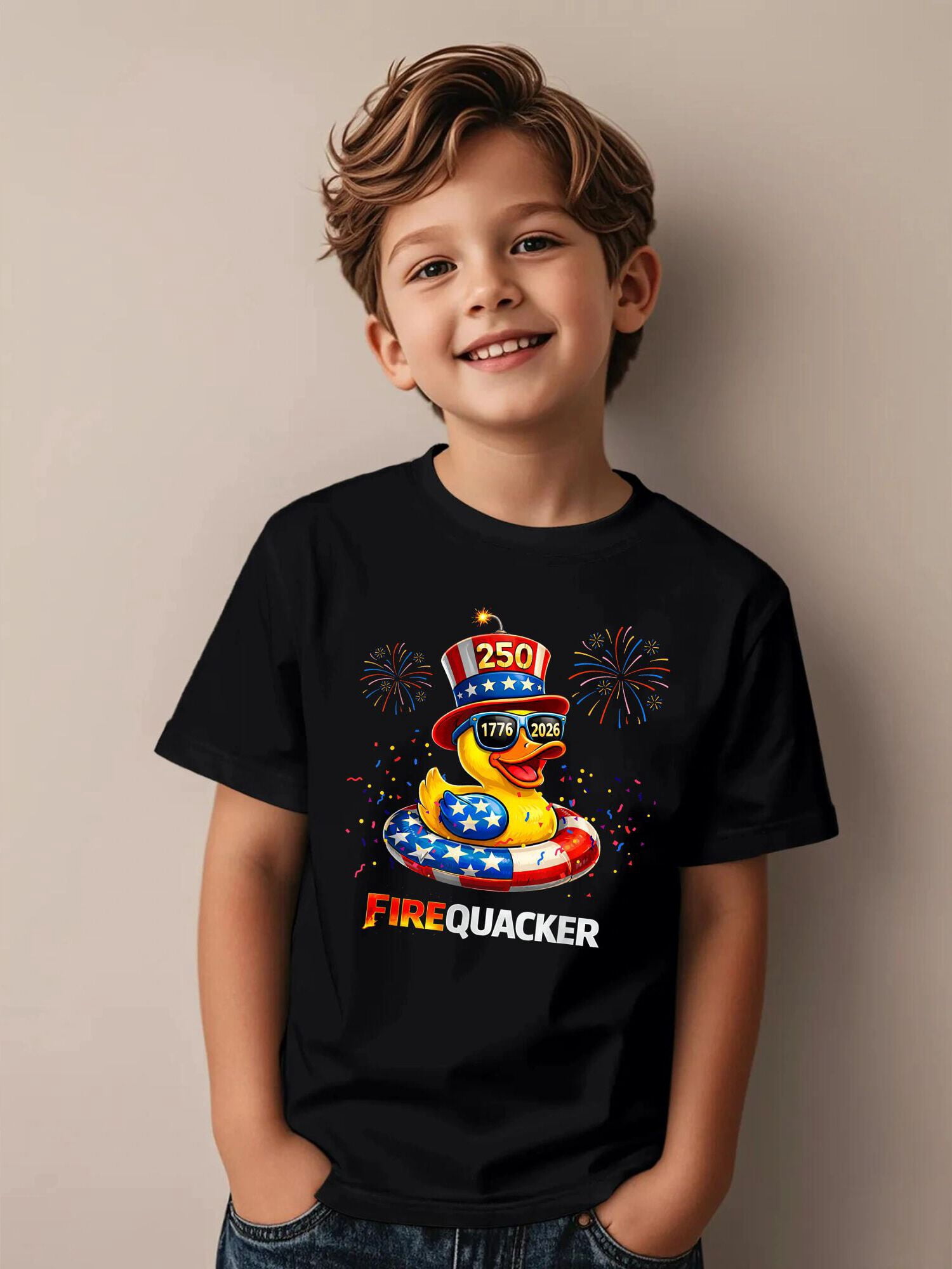 Boy's Patriotic Fourth of July Rubber Duck T-Shirt - Walmart.com