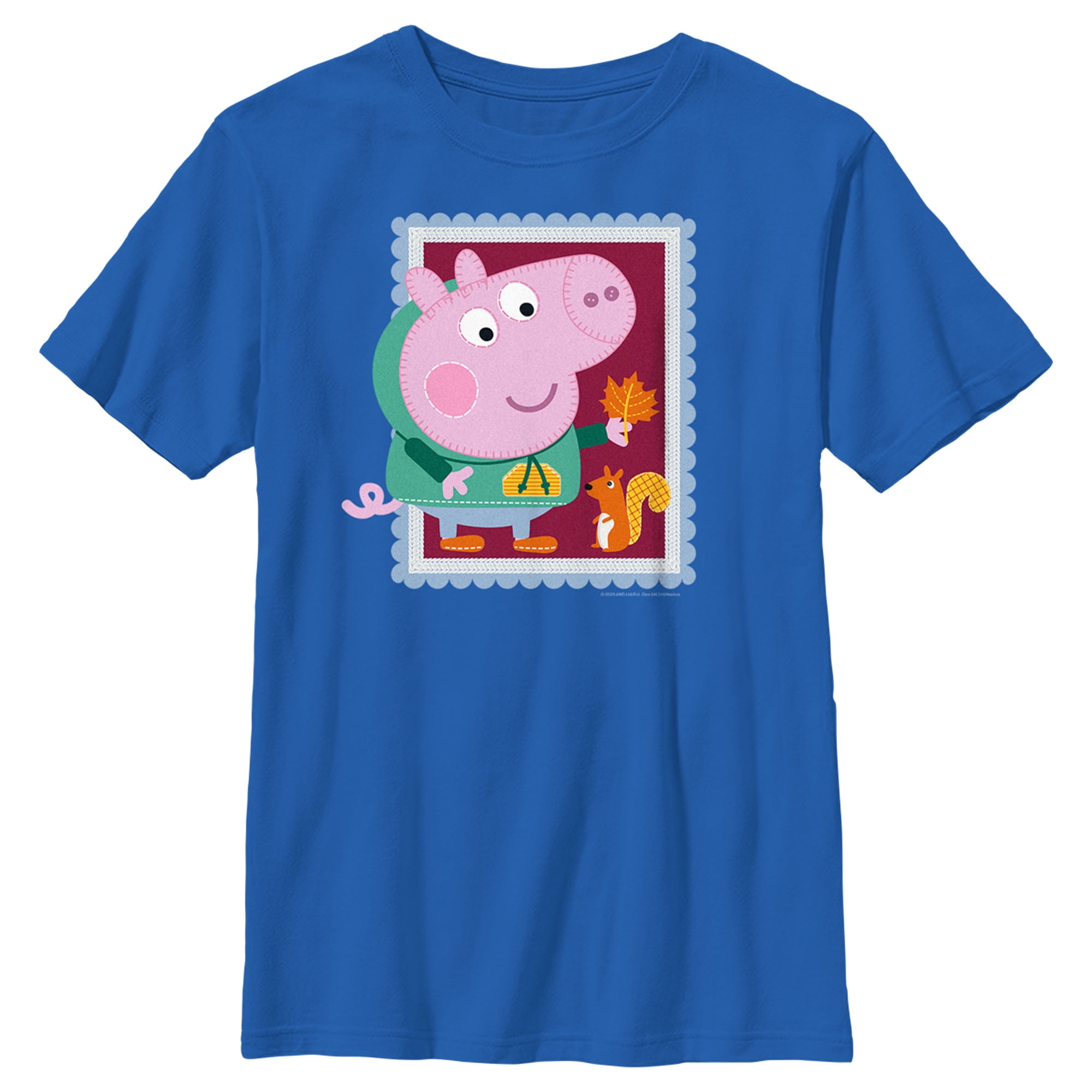 Boy's Peppa Pig Fall Frame Graphic Tee Royal Blue Medium - Walmart.com