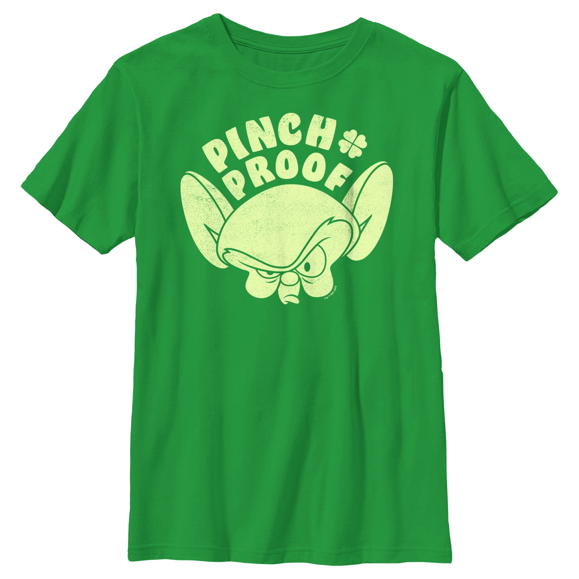 Boy's Pinky and the Brain Distressed Pinch Proof Brain Face Graphic Tee ...